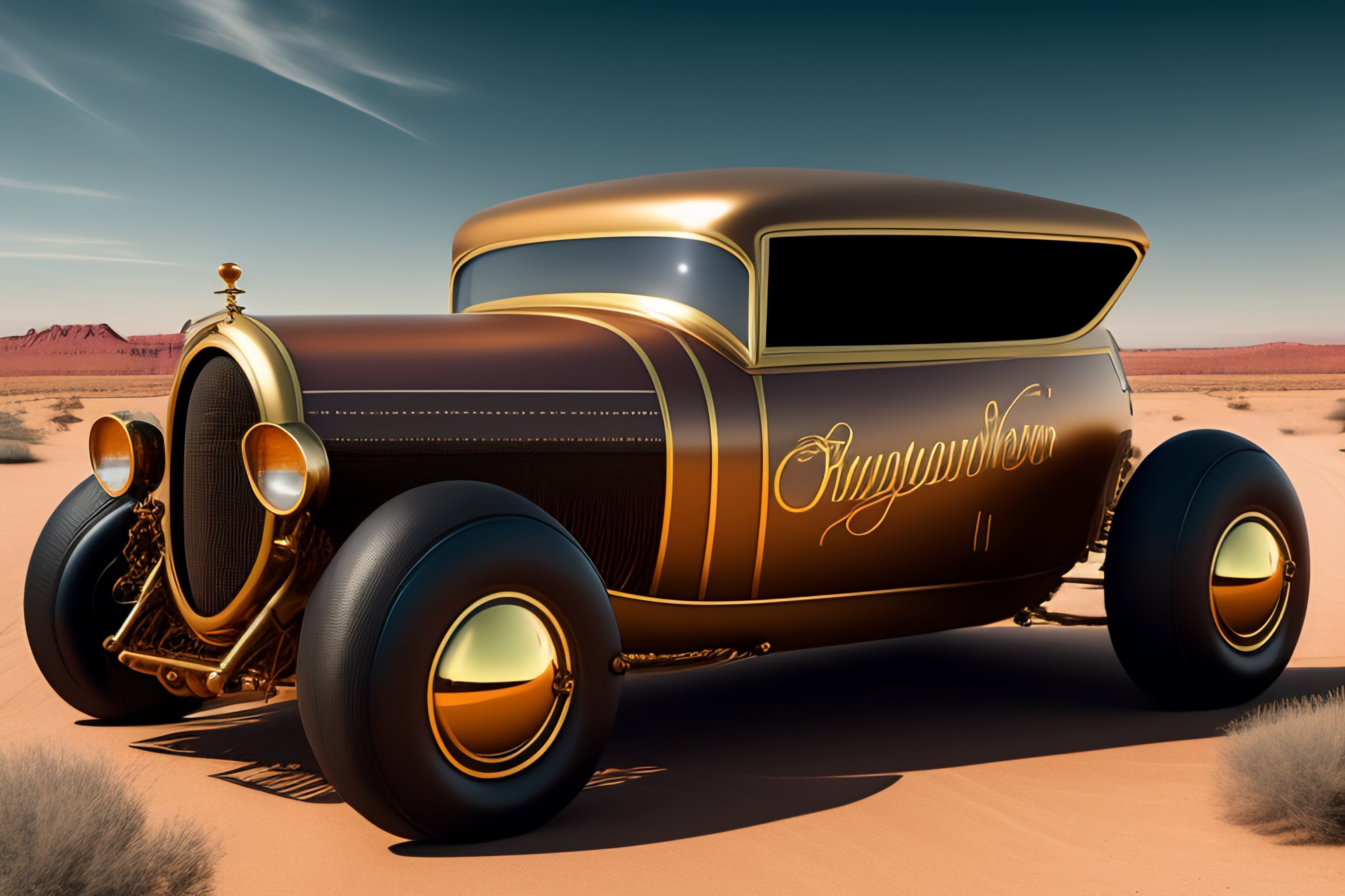 Lexica - RIBBON STEAMPUNK CAR, a sign that says OFF-ROAD MY PASSION ...