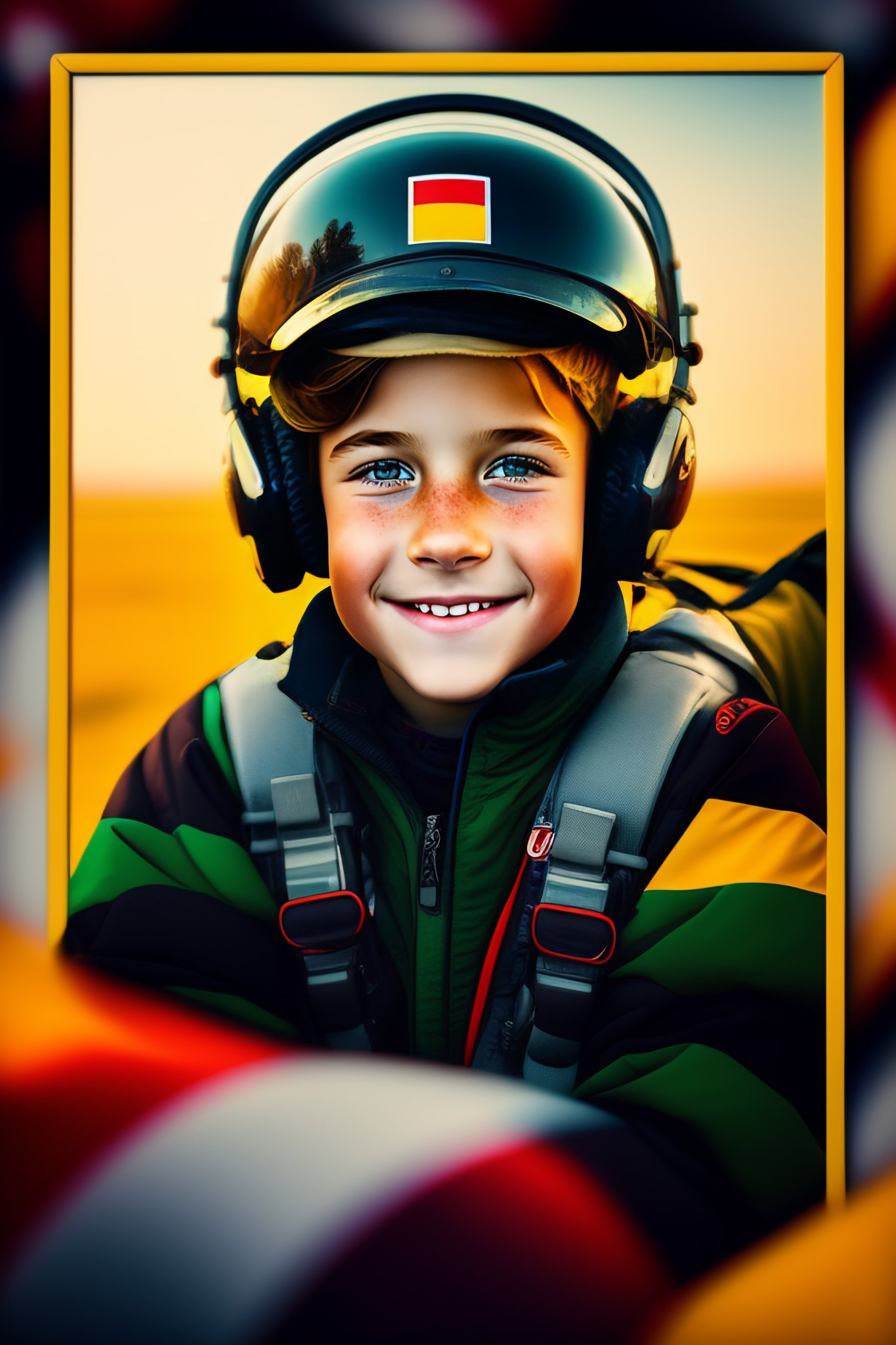 Lexica - Portrait of a kid pilot in a glider