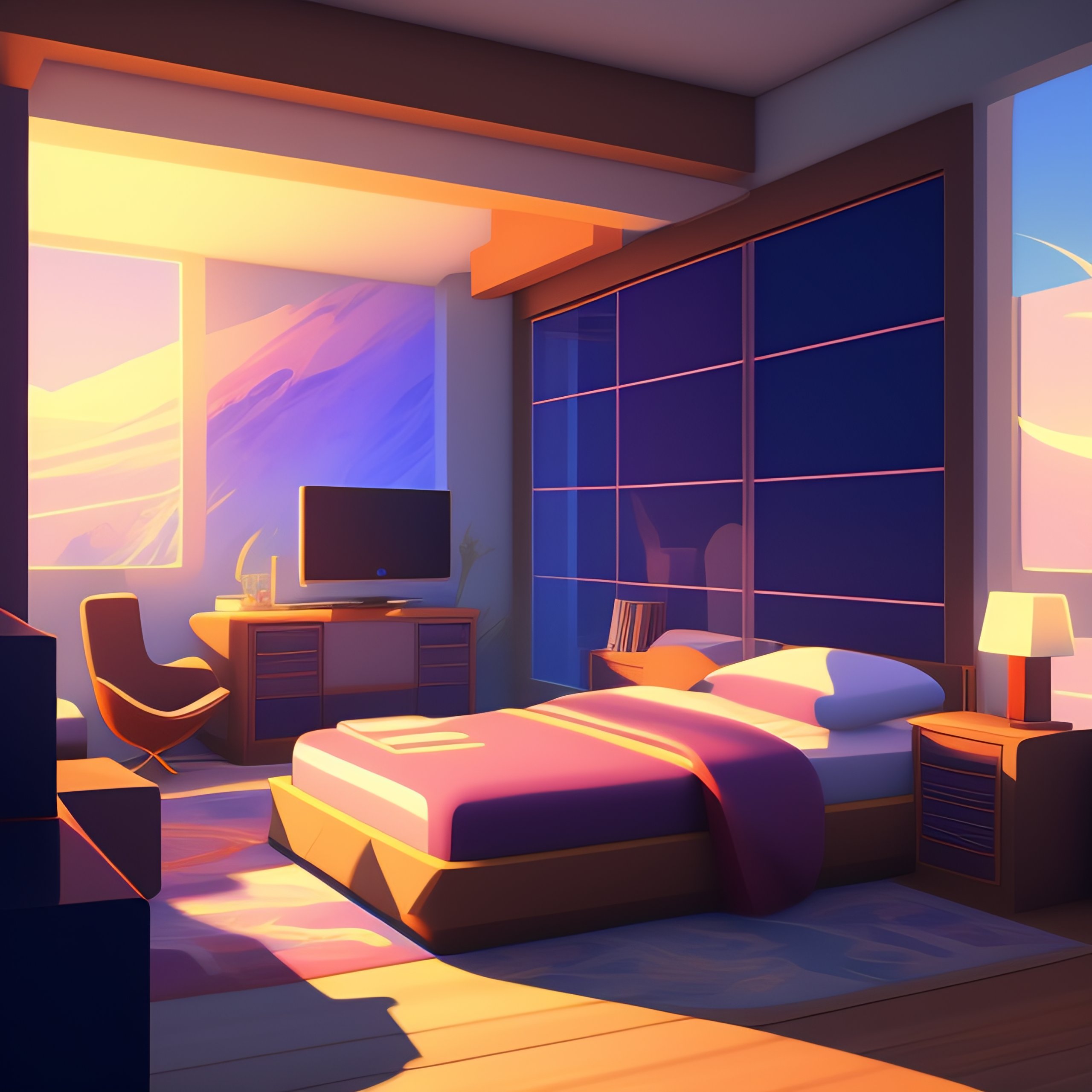 Lexica - A messy gamer girl bedroom, vector illustration, in marble ...