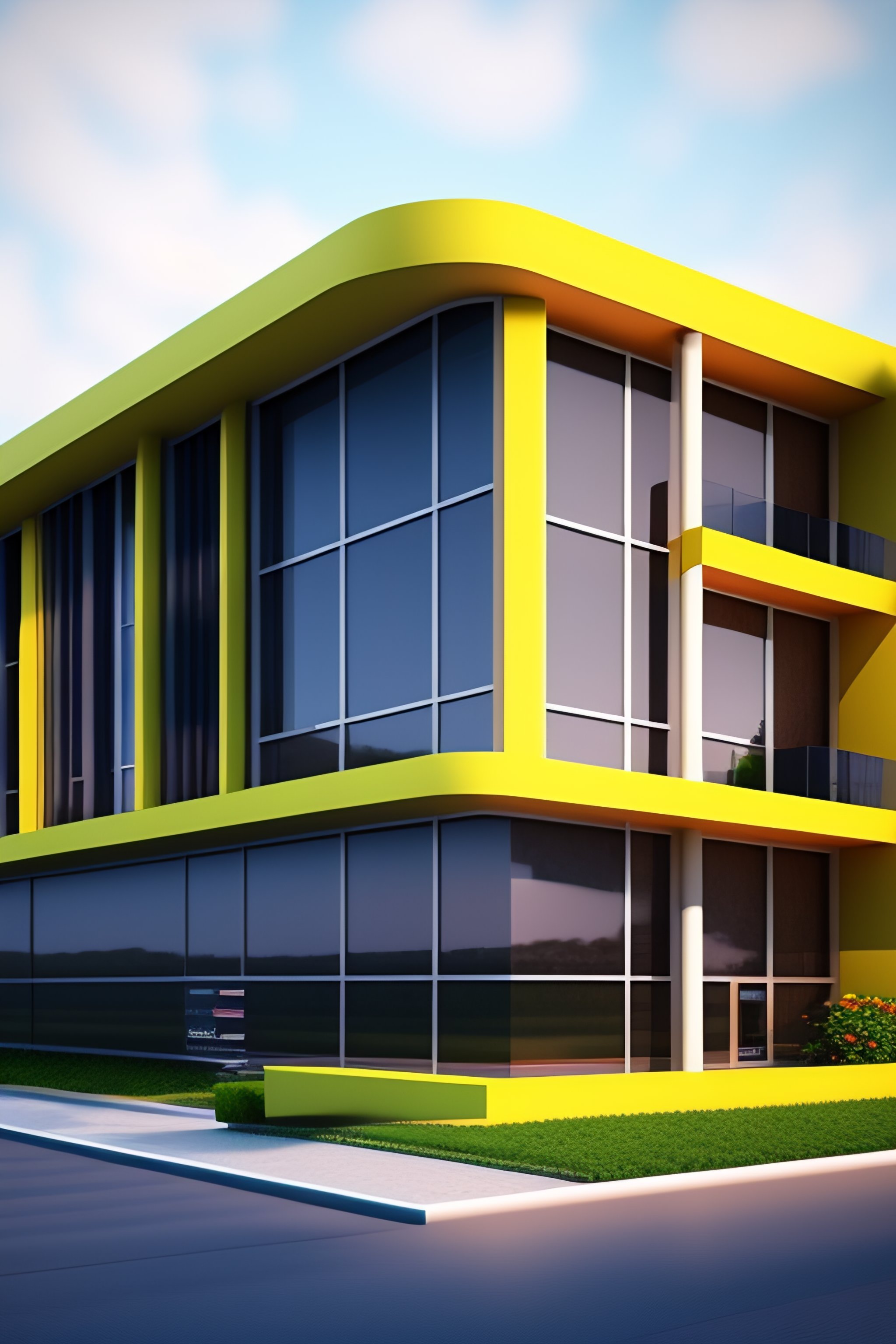 Lexica - Generic office building front view exterior