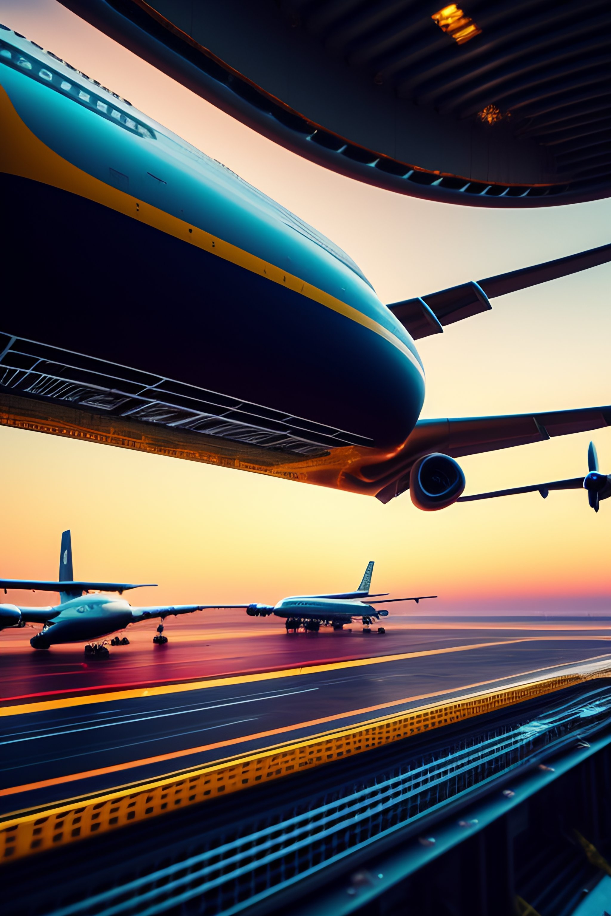 Lexica - The image shows a panoramic view of an futuristic Airbus ...