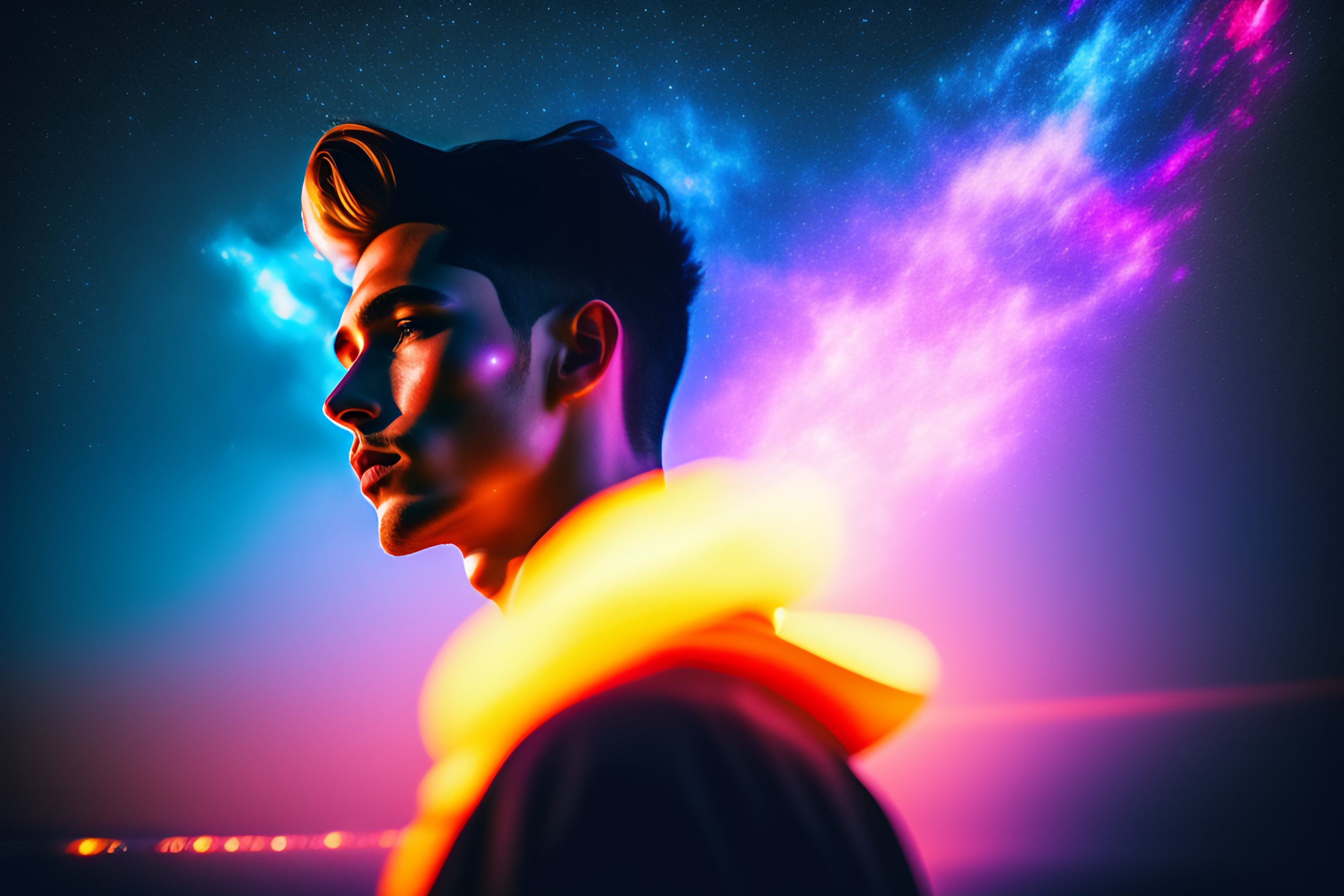 Lexica - Agfa vista 4 0 0 photograph of a skinny guy floating in space ...