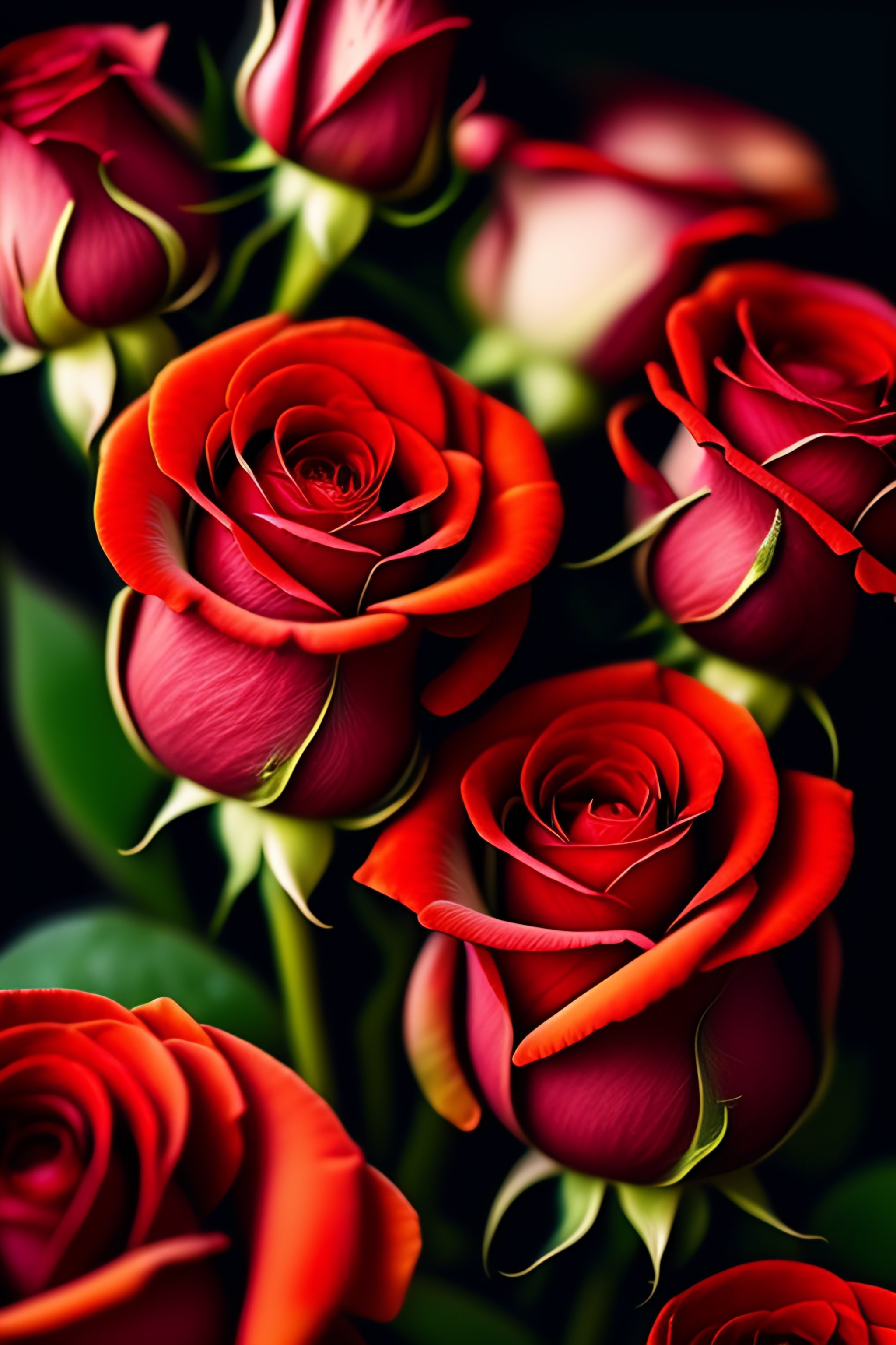 Lexica - Red roses, symbols of love, digital art, dreamy