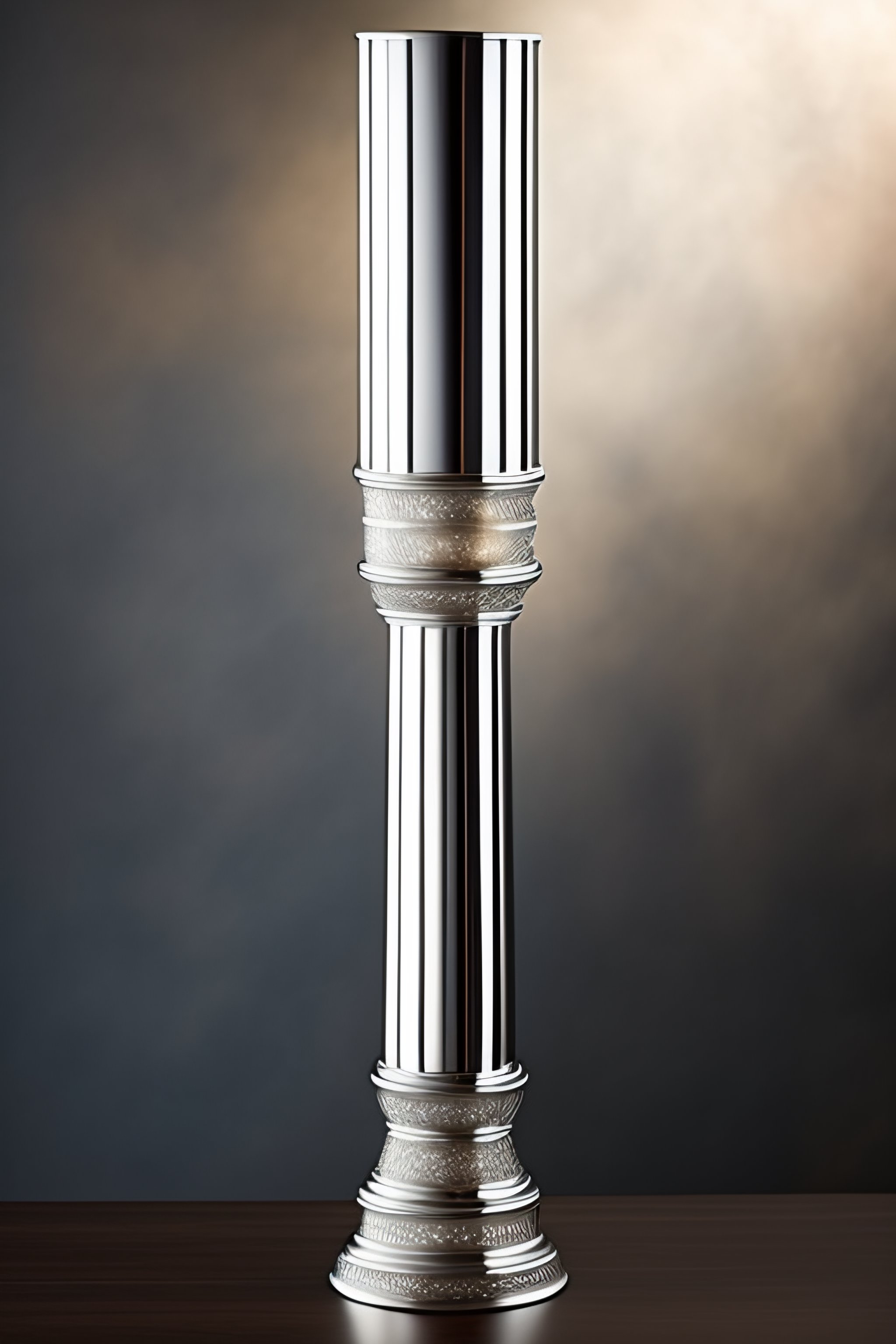 Lexica - Tall silver staff with starlight on top, photo