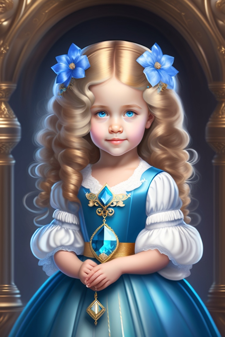 Lexica - Little girl with Crystal in her hands dress like a princess ...