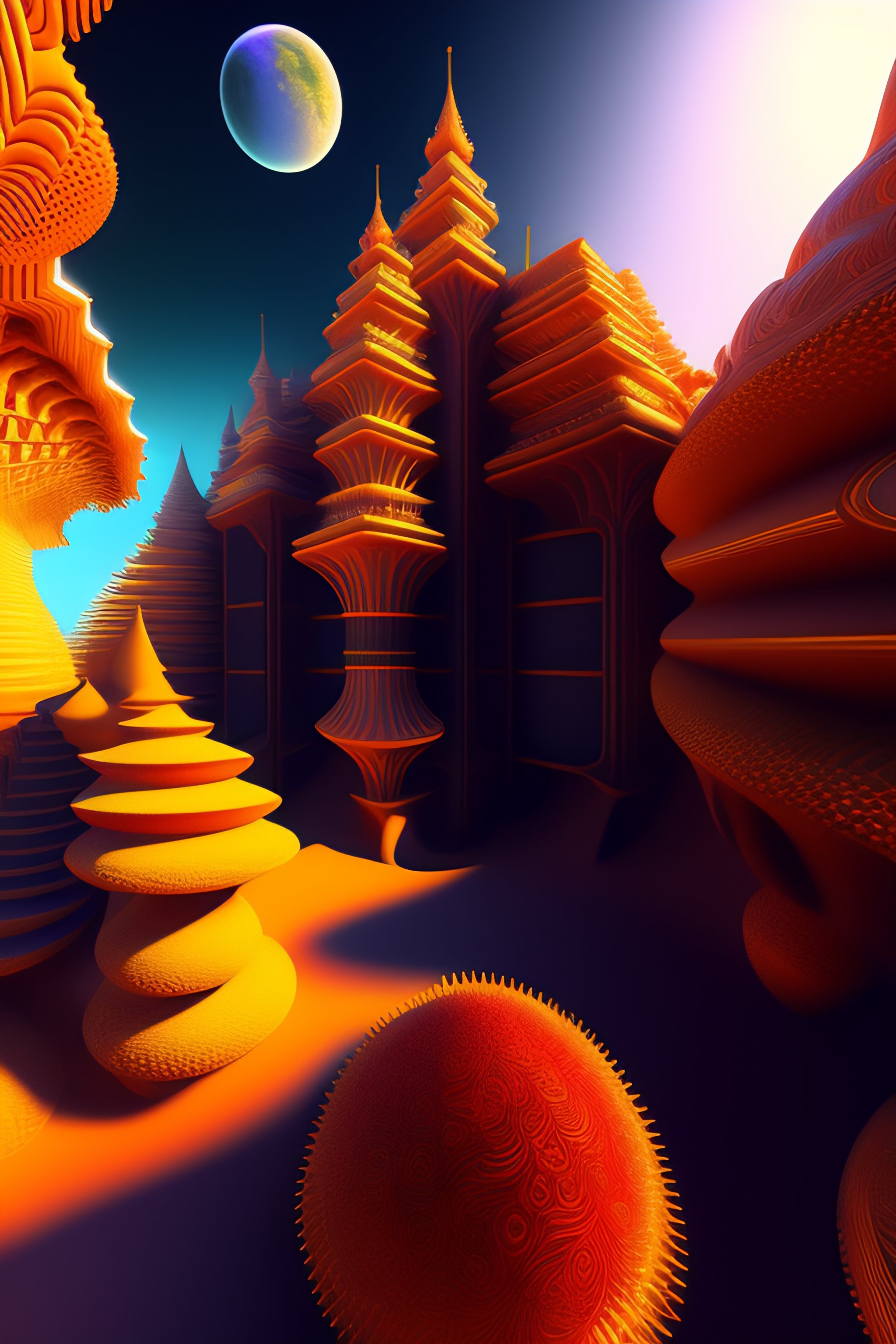 Lexica - 3d fractal background by Escher, psychedelic, mandelbulb 3d ...