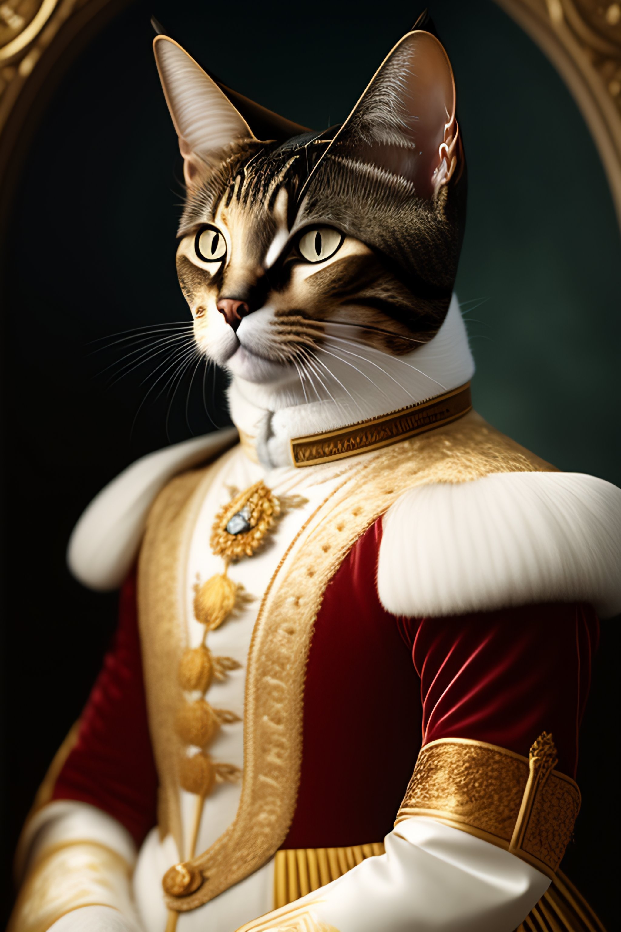 Lexica - Portrait of cat wearing admiral uniform, Victorian era portrait