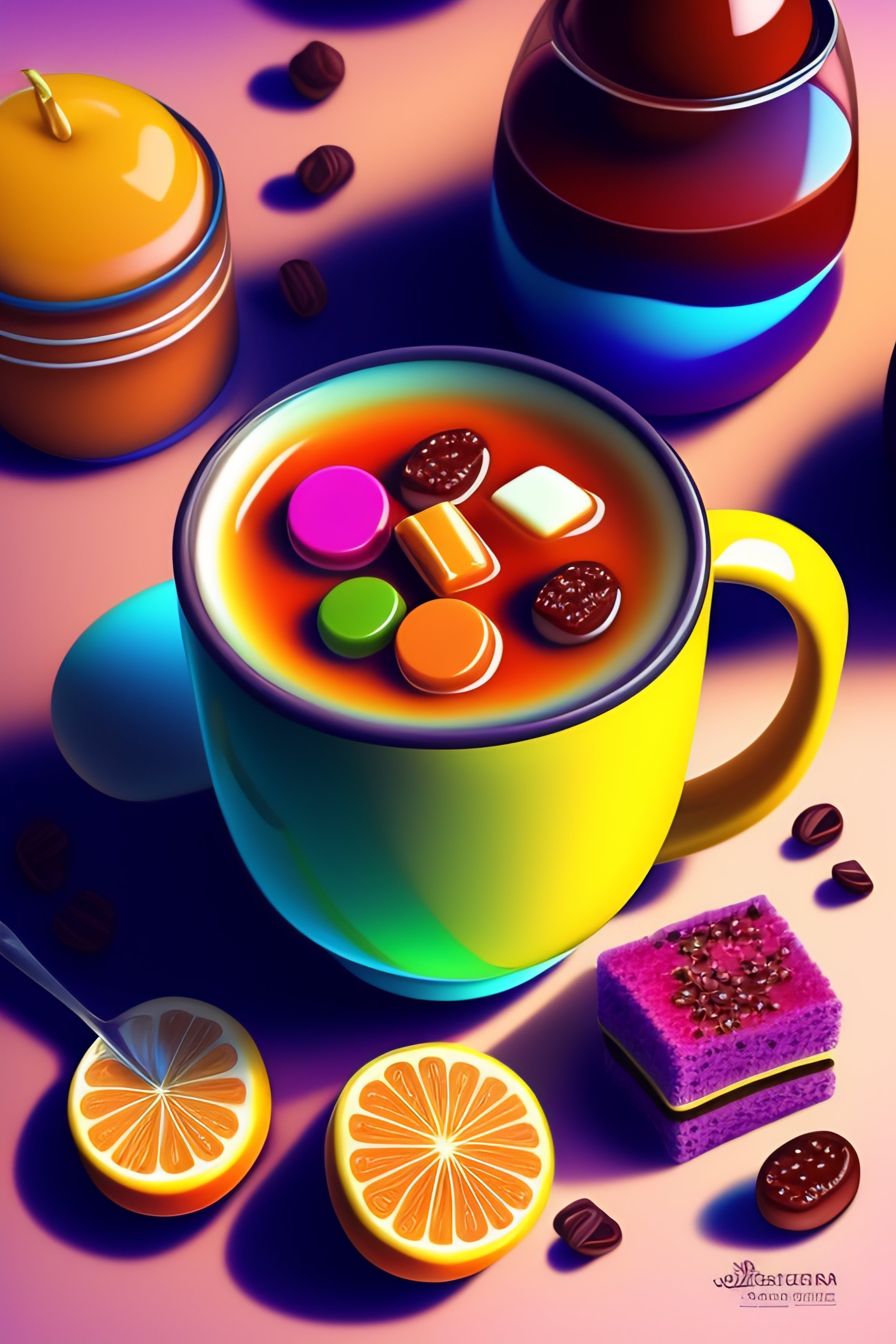Lexica - Colorful, Swedish Sweets with Coffee mugs and Treats, very ...