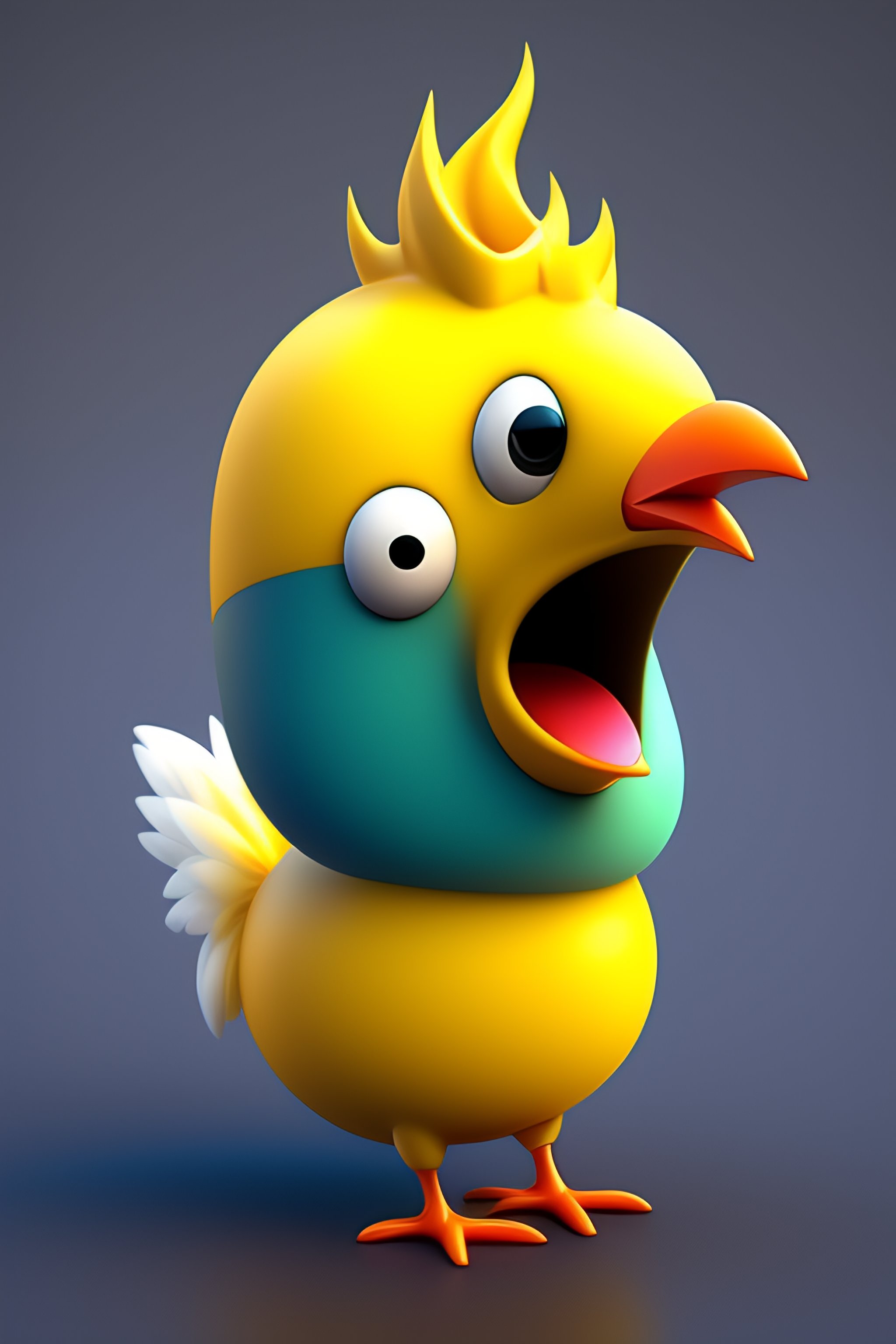 Lexica - Stupid Chicken. 3D Cartoon