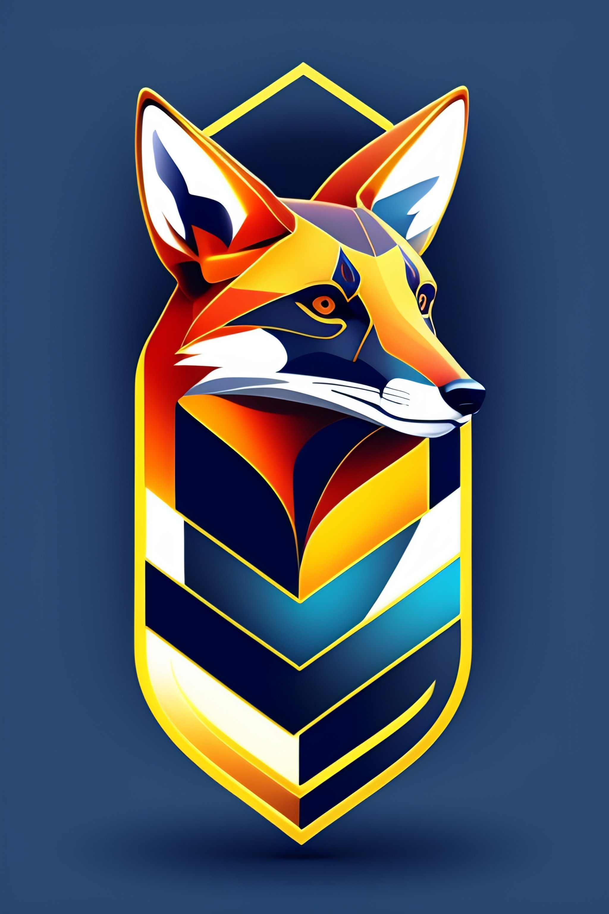 Black Blue Fox Symbol