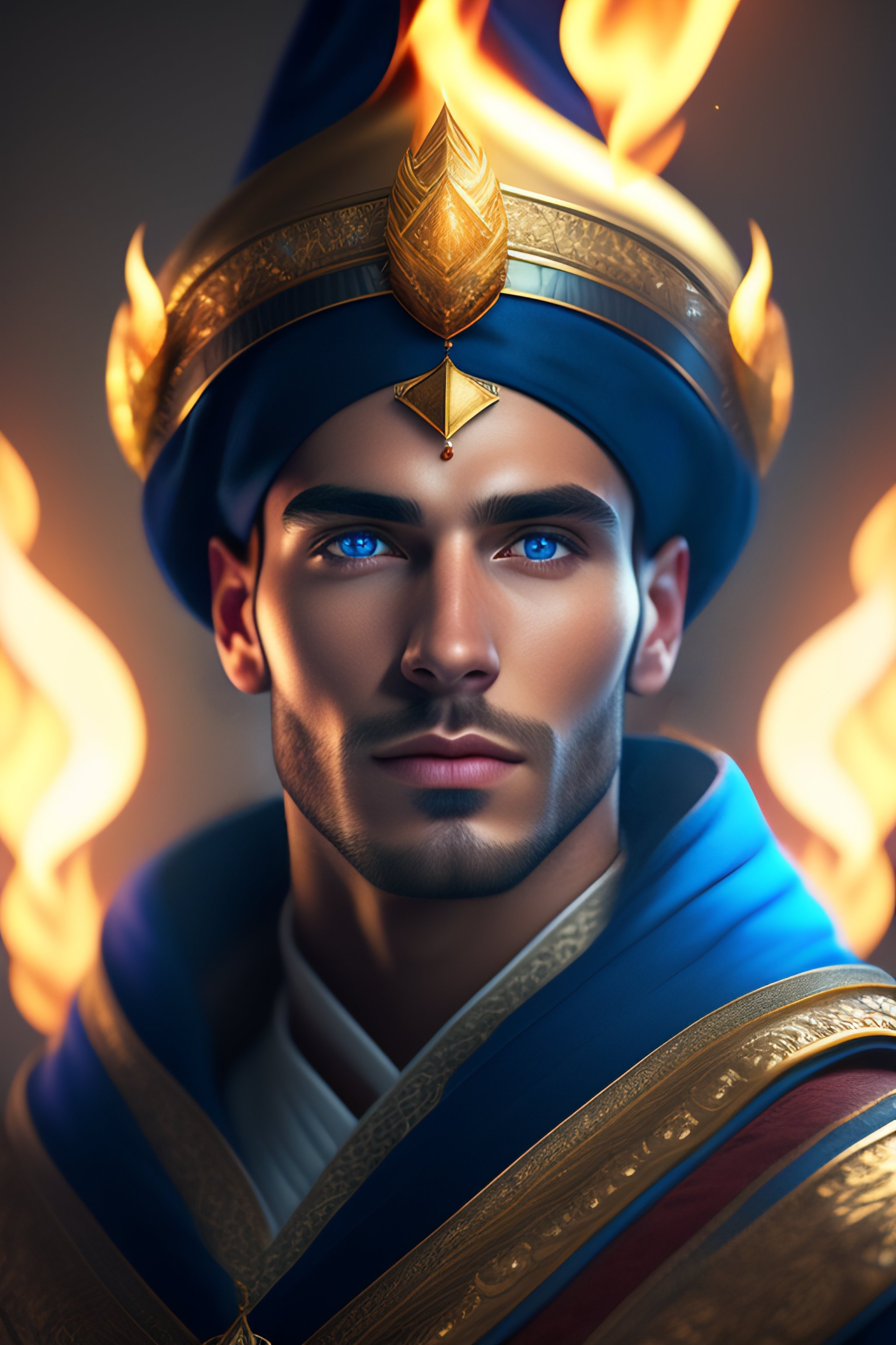 Lexica - Beautiful portrait of a young male wizard wearing a fancy blue ...