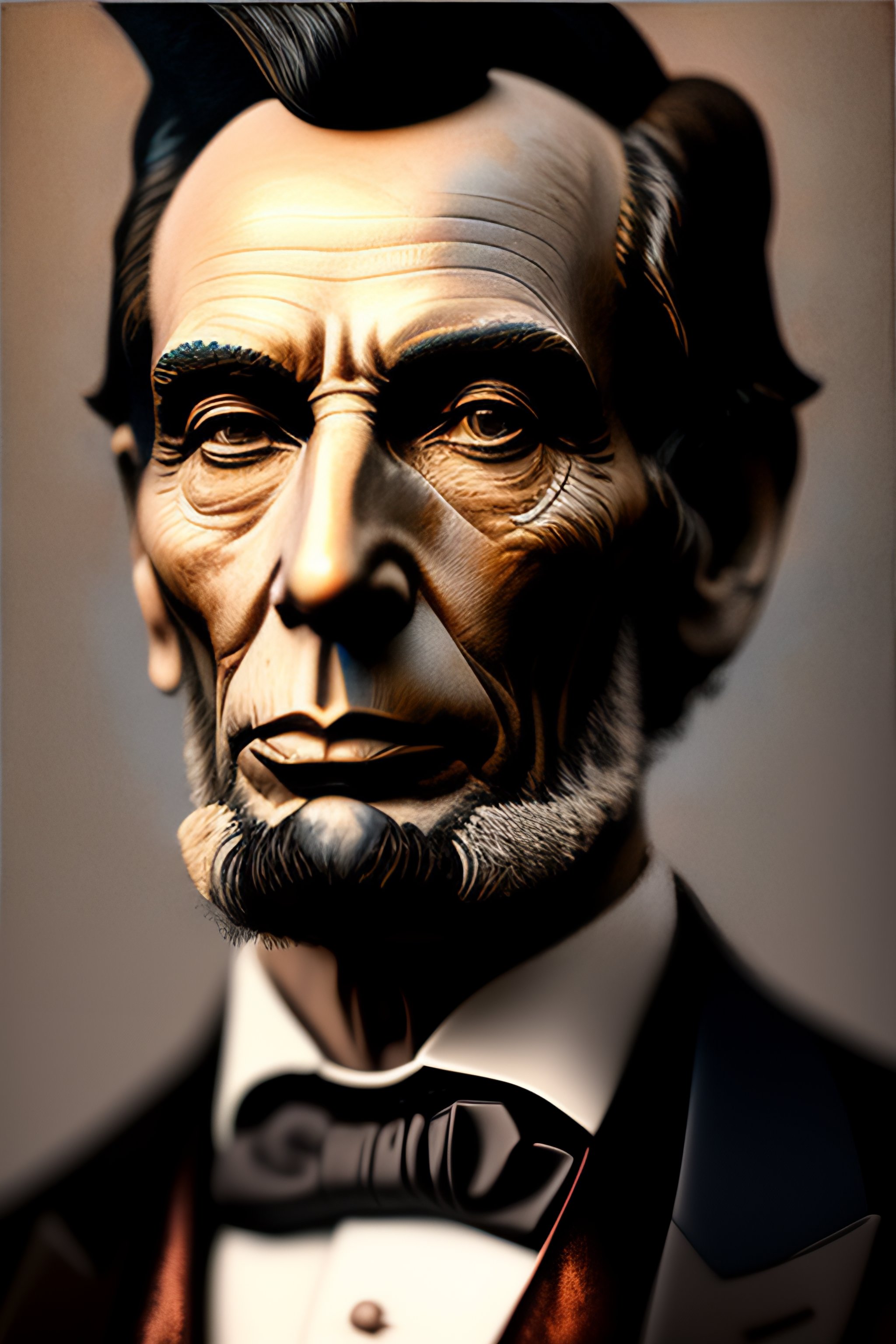 Lexica - Hyperrealistic mixed media image of abraham lincoln face is ...
