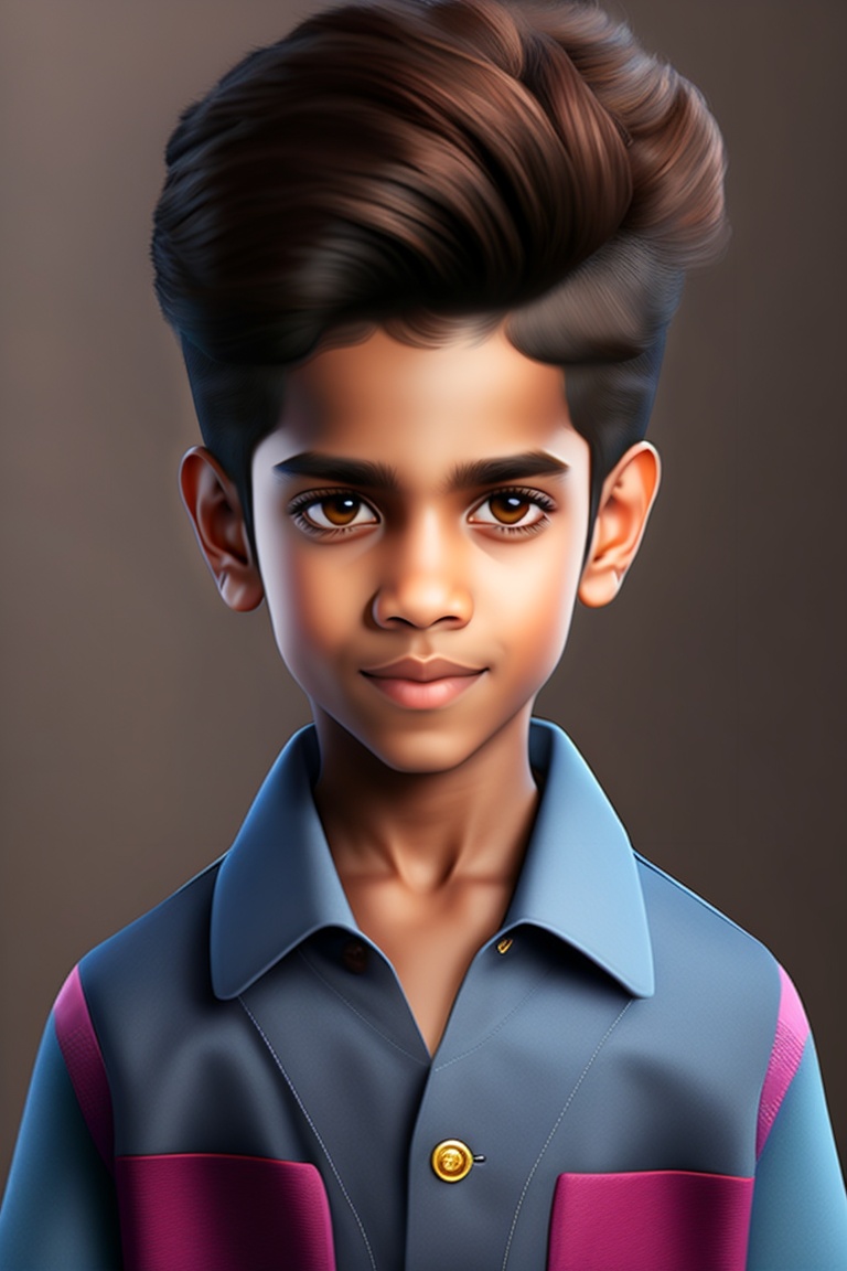 Lexica - A skinny bright face Indian boy with fancy hairstyle, present ...