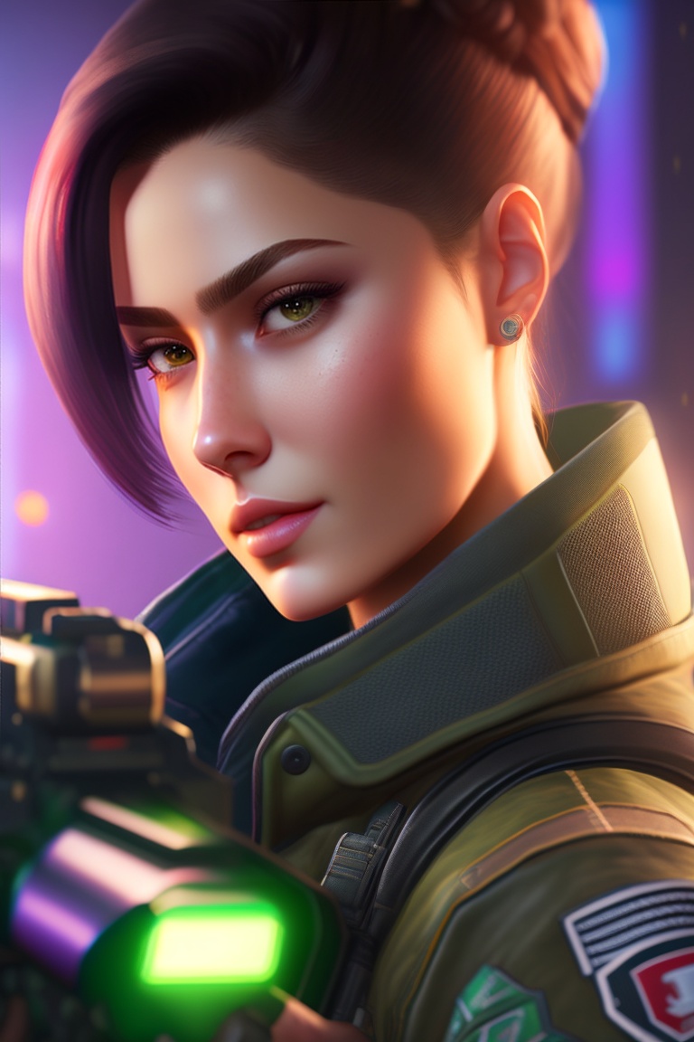 Lexica - Rainbow 6 siege ela shushing with gun in her hand, hyper ...