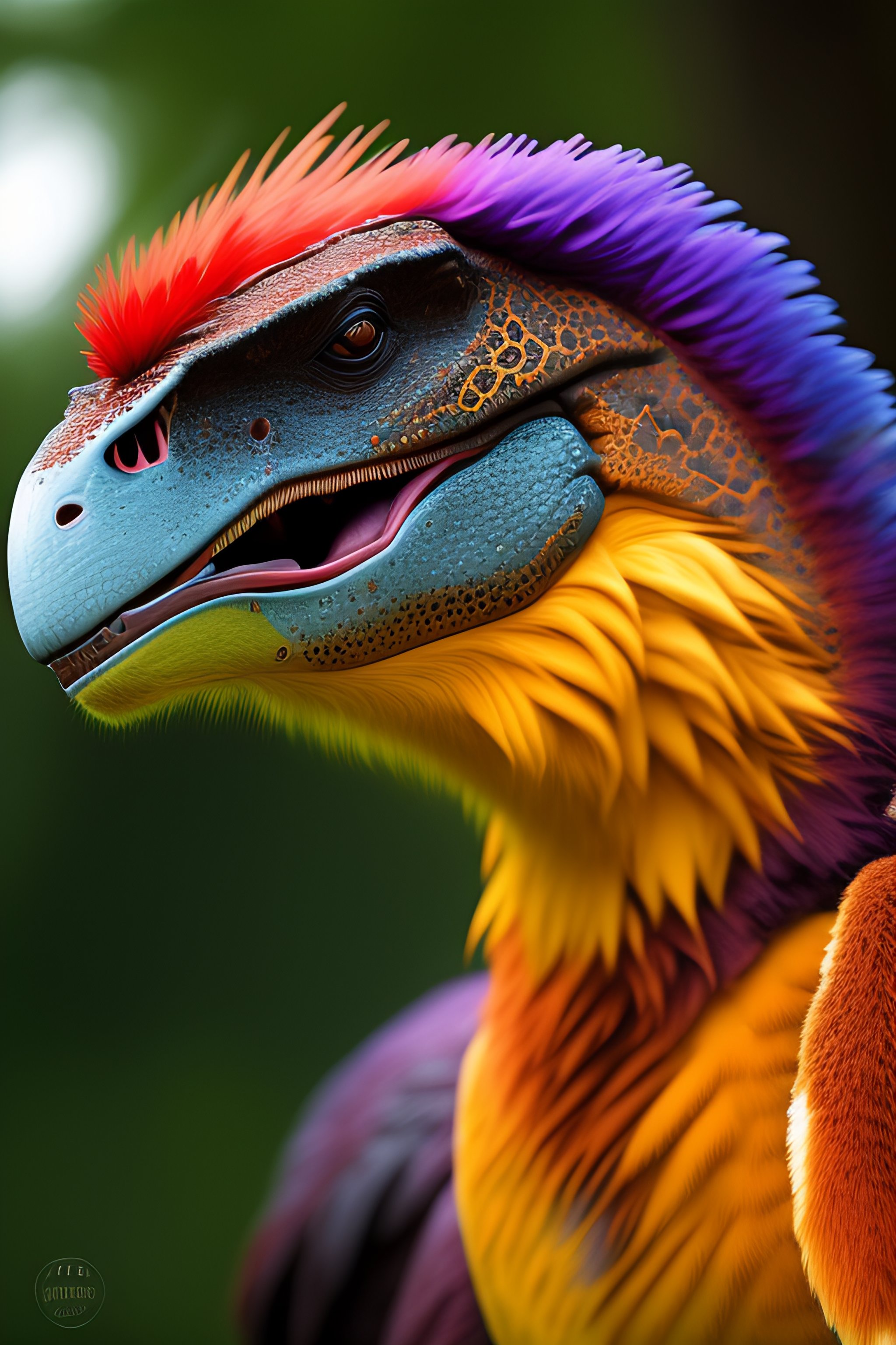 Lexica - Trex with feathers