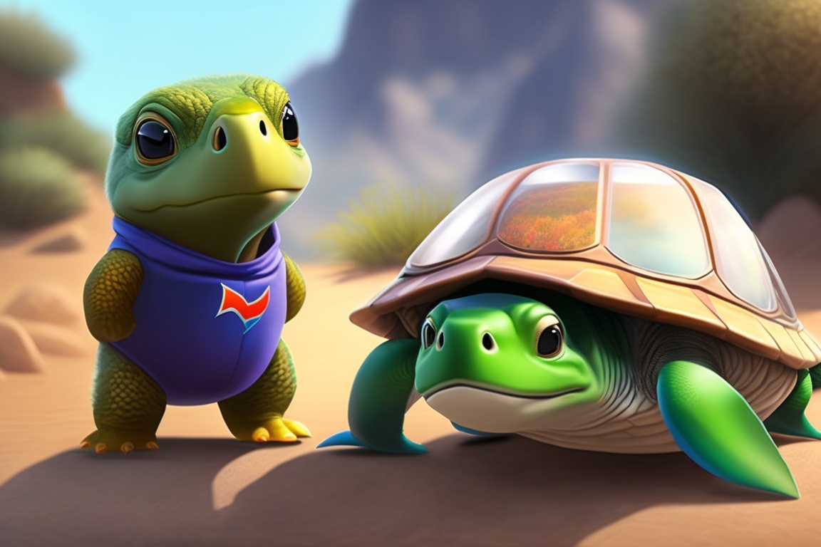 Lexica - Illustrate Sammy the turtle being cautious but skeptical ...