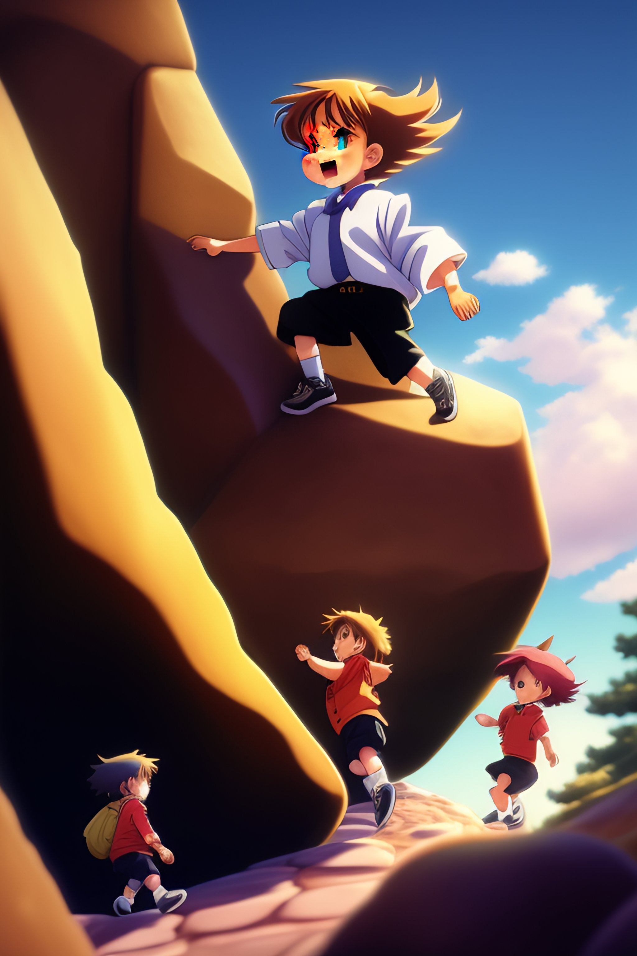 Lexica - Twenty Small Childrenpush a large boulder up a steep hill in ...