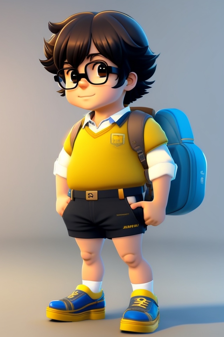 Lexica - He is depicted as a schoolboy with messy black hair, large ...