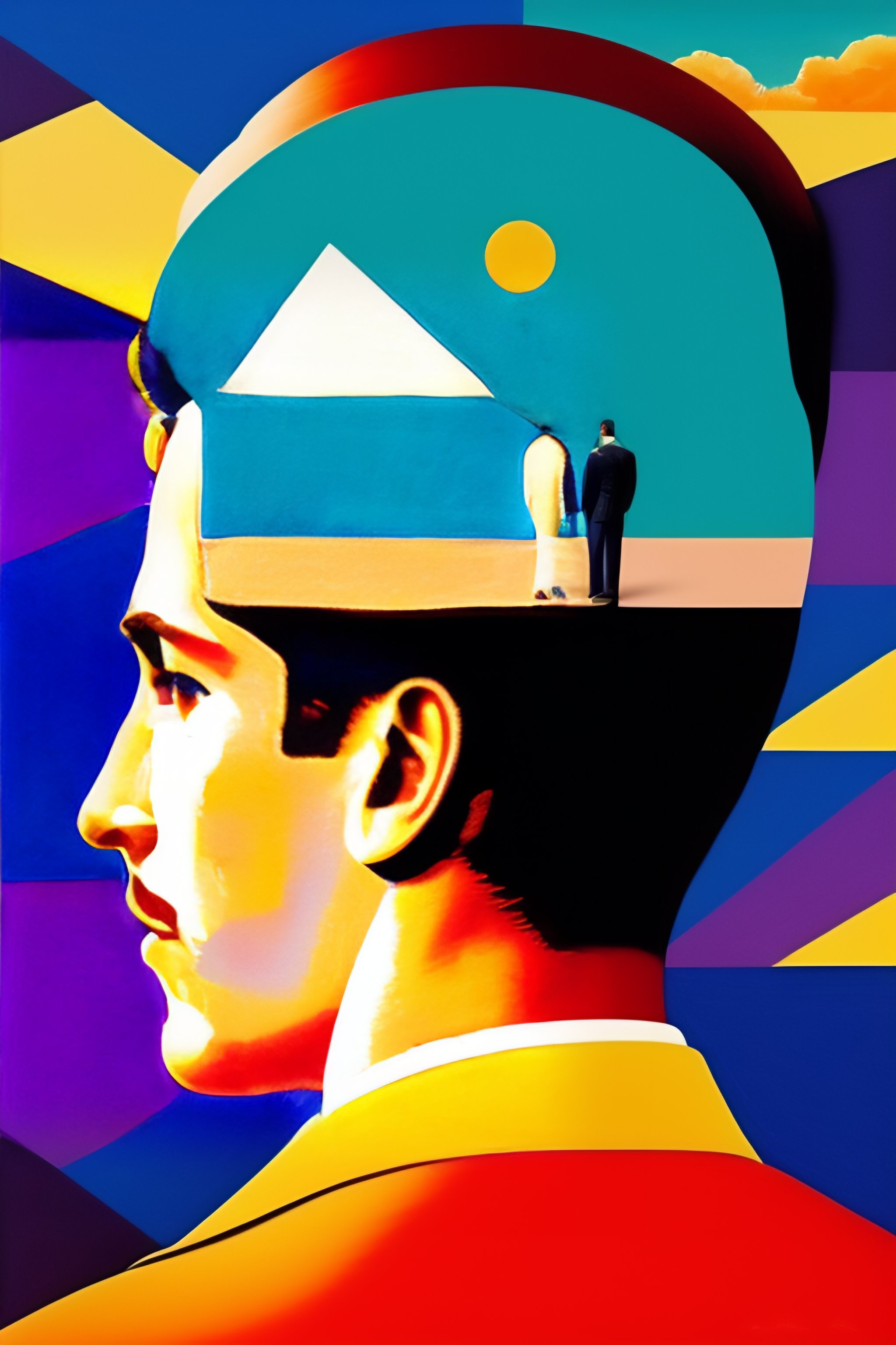 Lexica - Paper collage art by henry Matisse of aa man portrait, from ...