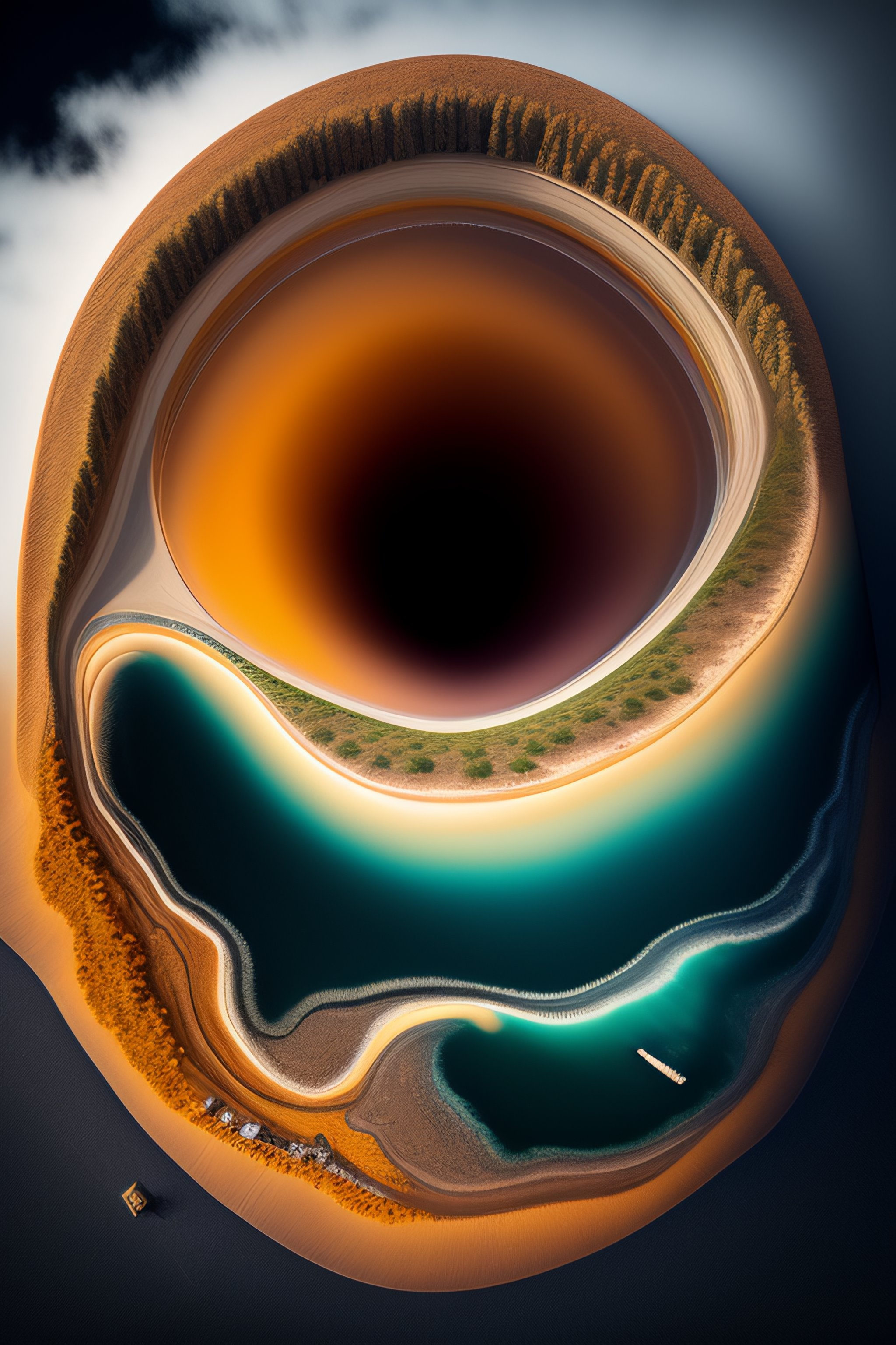 Lexica Worm Swallowing Earth Aerial View 8k Hyper Realistic