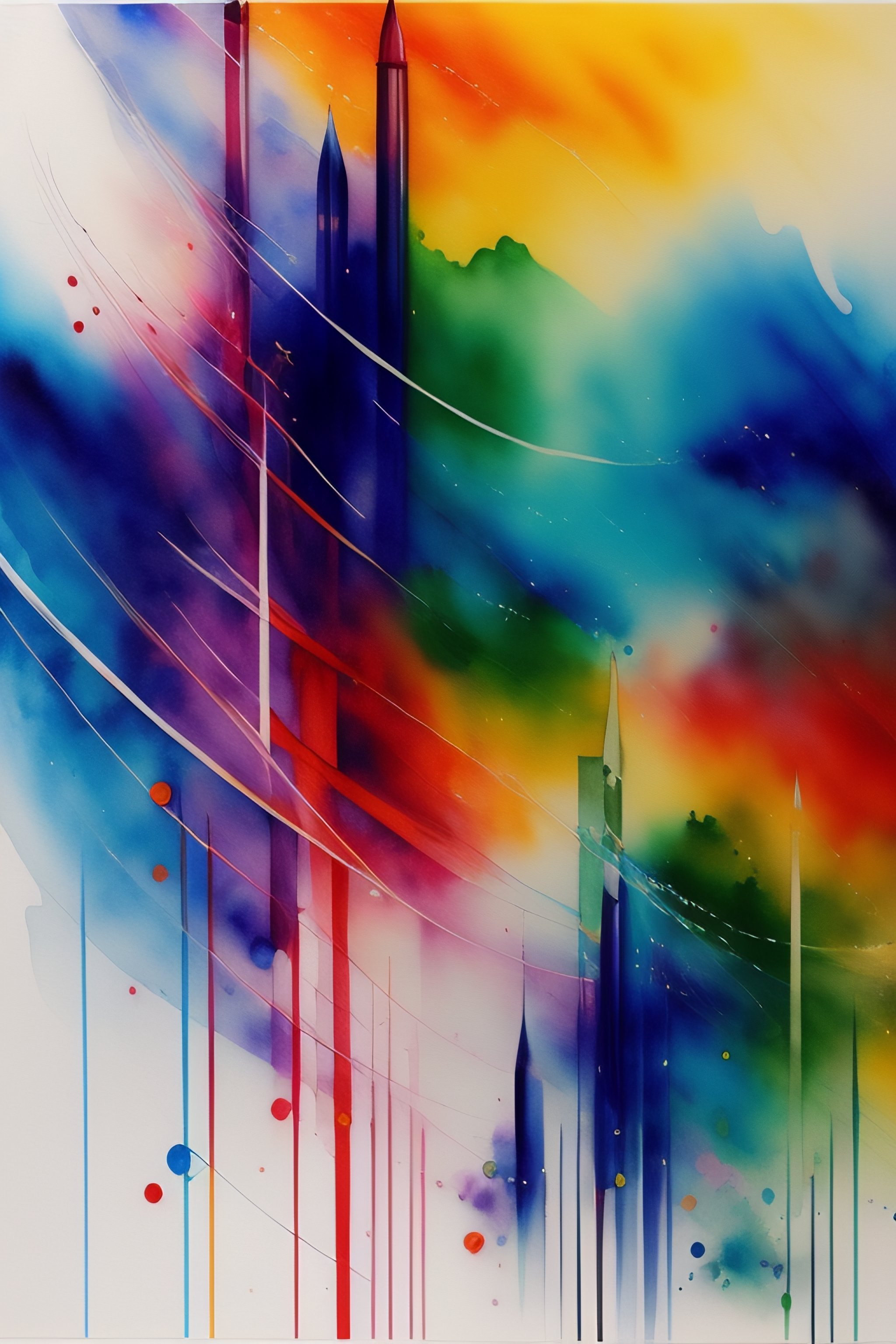 Lexica - The capital market, abstract painting by children at the age ...