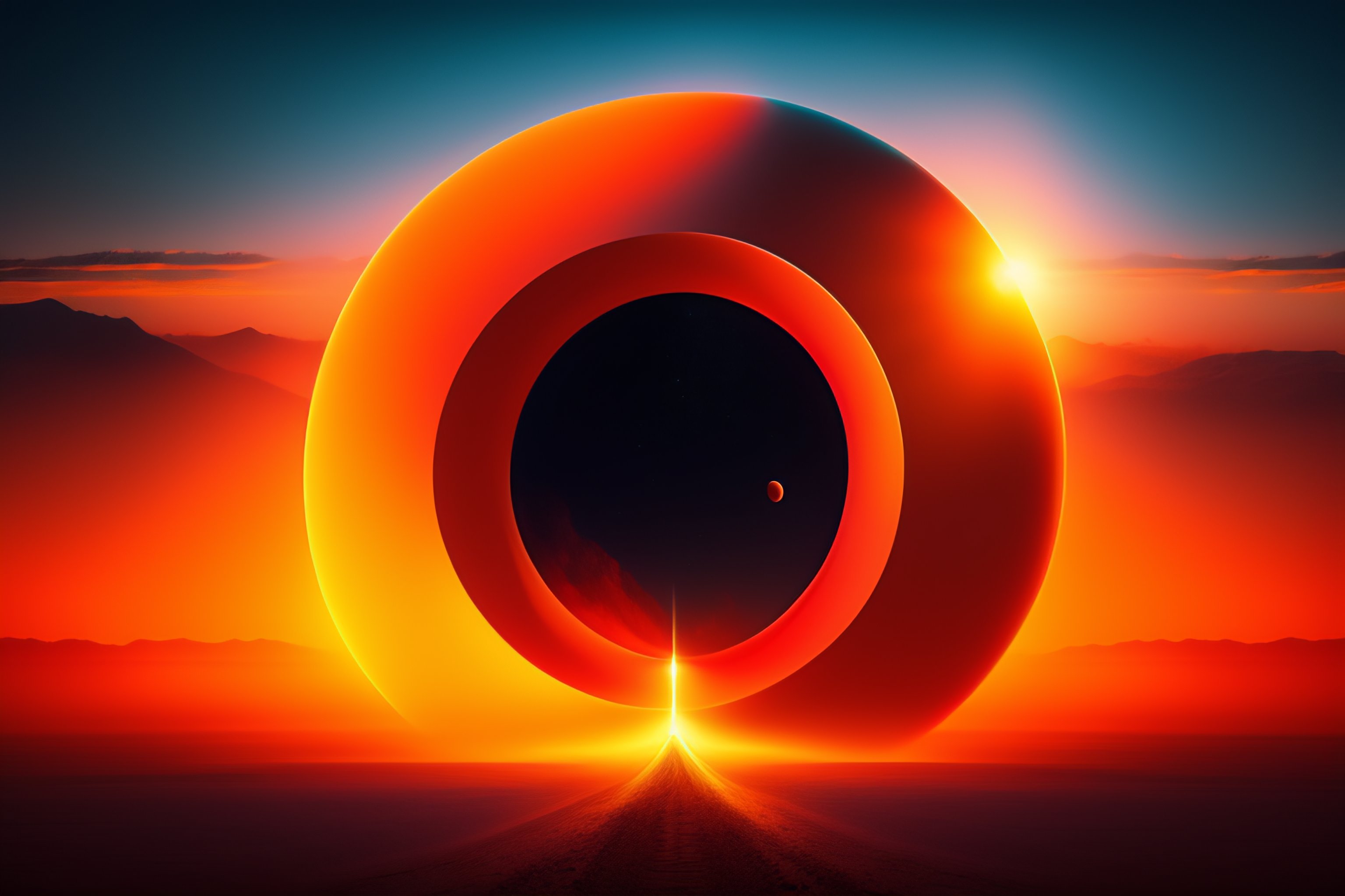 Lexica - Ufo saliendo de portal dimensional color naranja ...