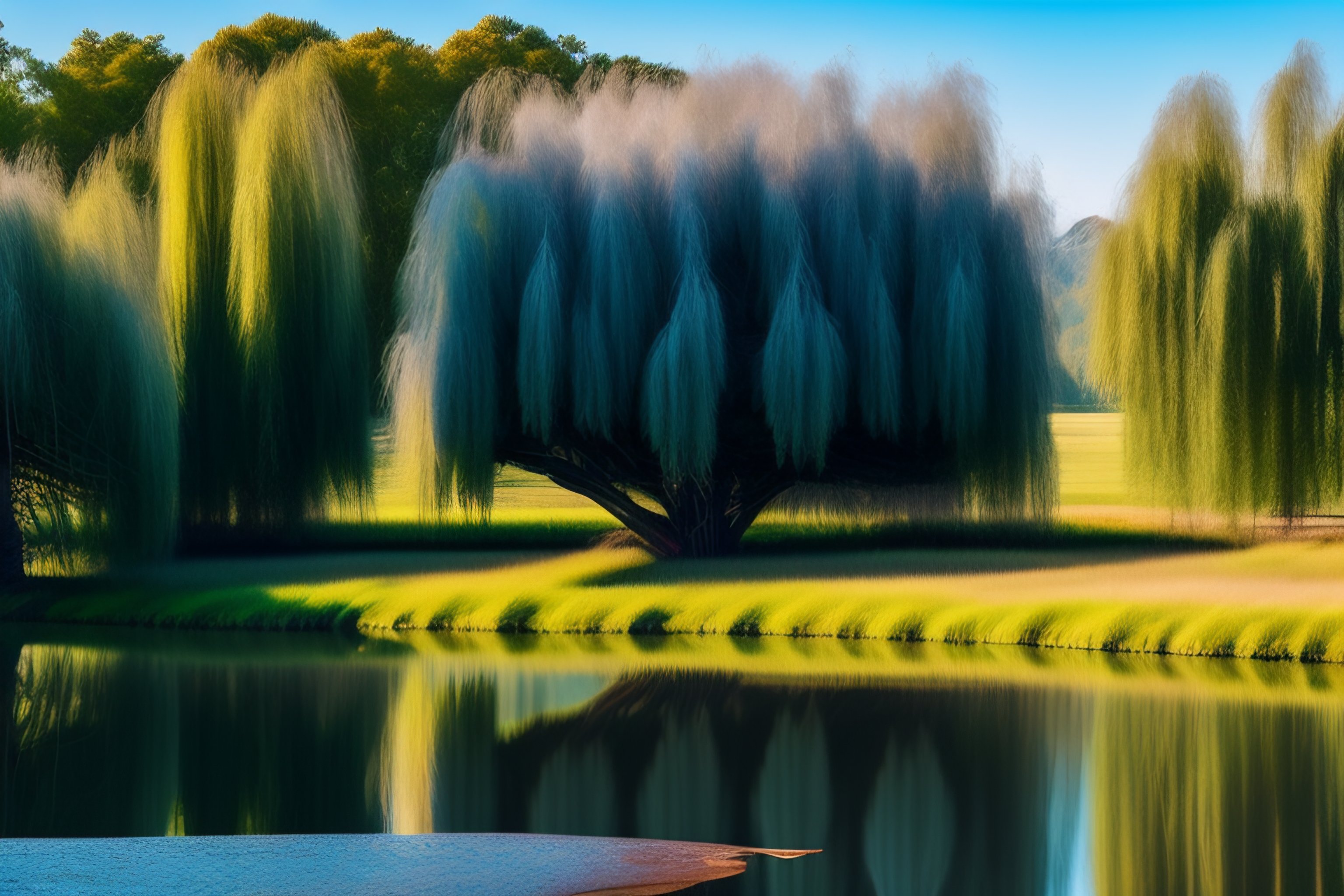 Lexica - Big blue willow tree