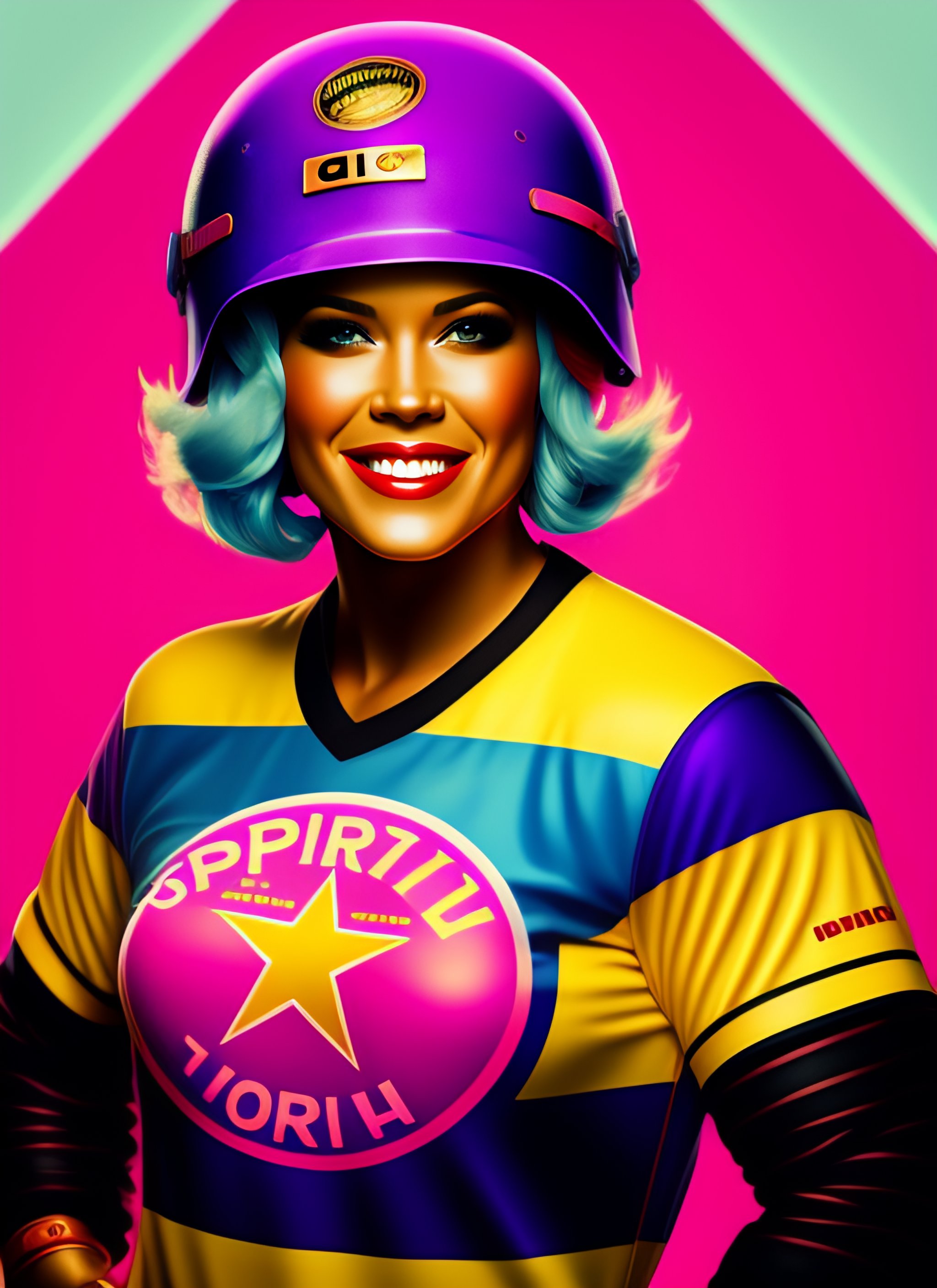 Lexica - Singer Pink! as a propaganda logo, pretty roller derby girl ...