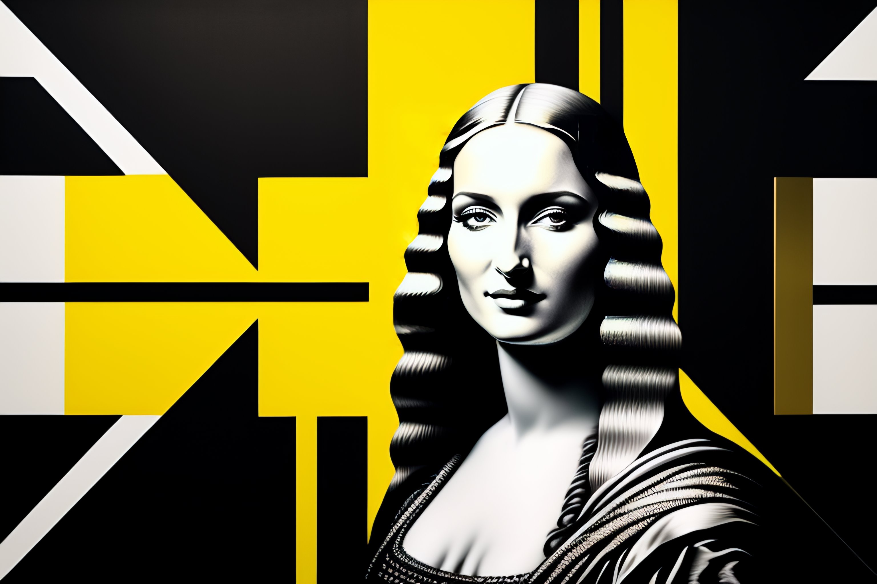 Lexica - Op art, hyper-real Monalisa female model in the streets of new ...