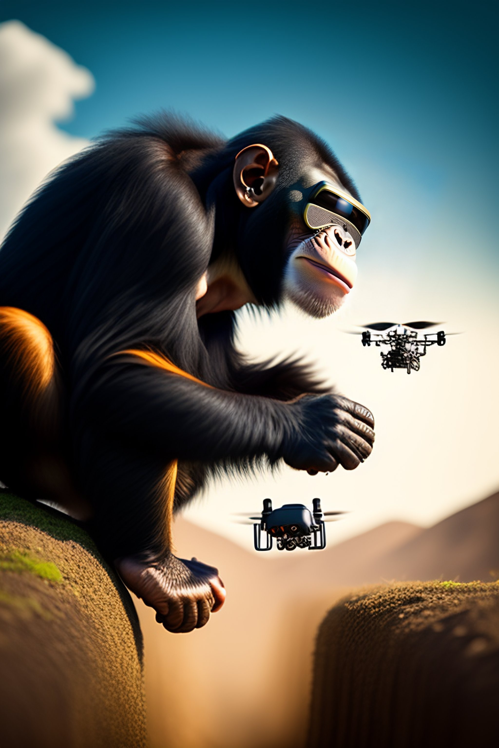 Lexica - Crazy chimp, flying and pilot a drone