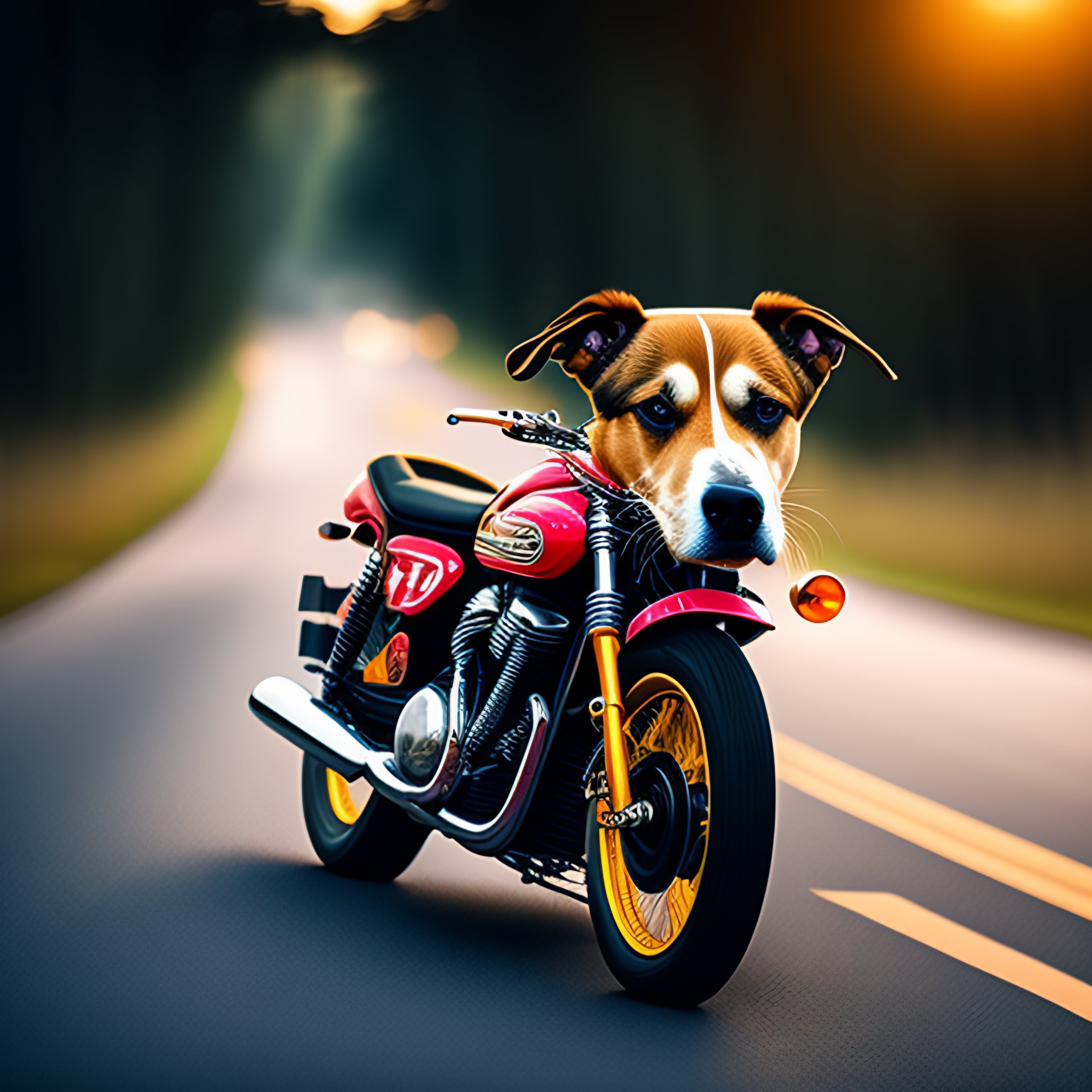 Lexica - Dog on motorcycle