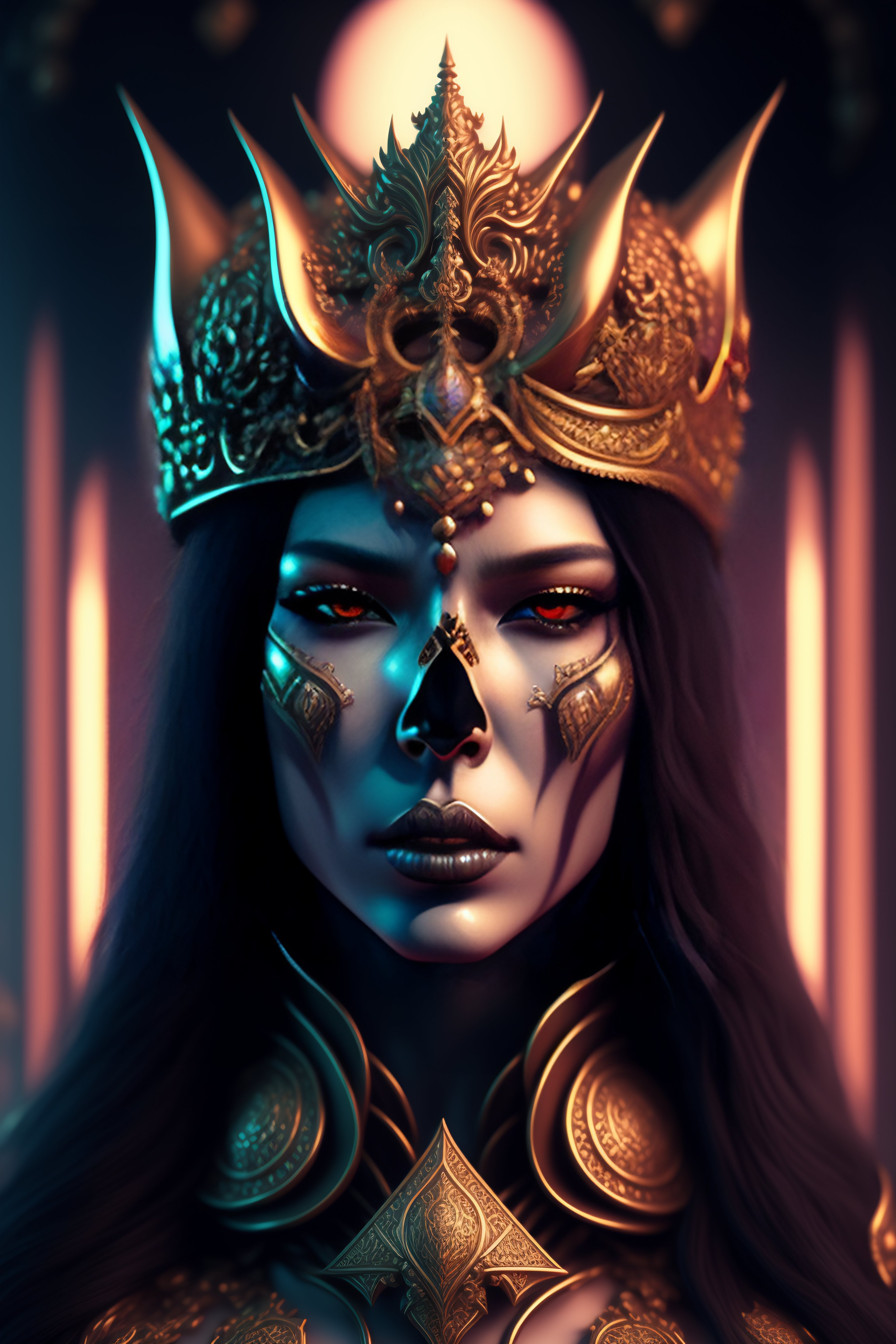 Lexica - Skull demon king concept art portrait by Casey Weldon, Olga ...