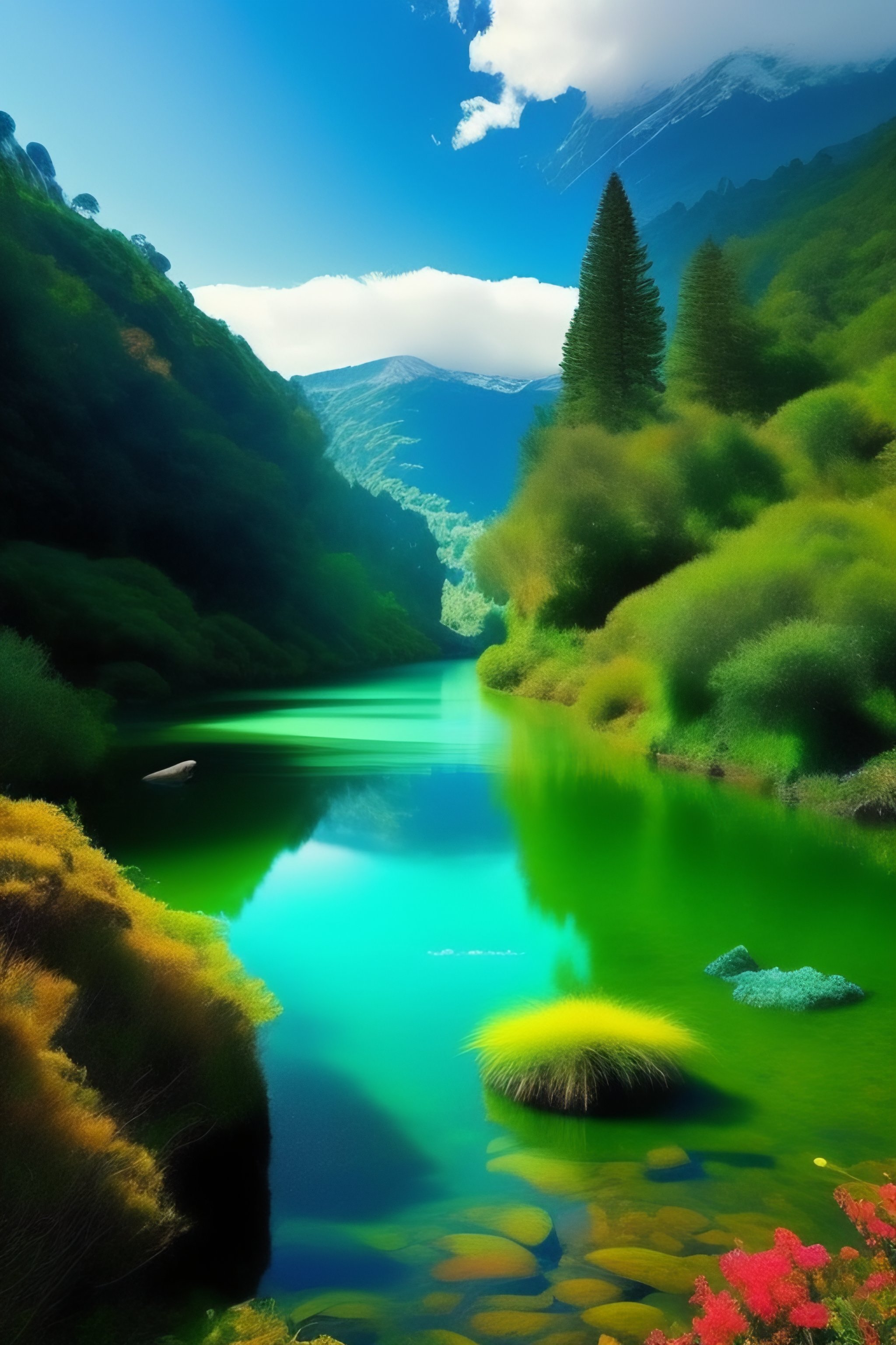 Lexica - Imaginemos un paisaje hermoso en el que hay un río cristalino ...