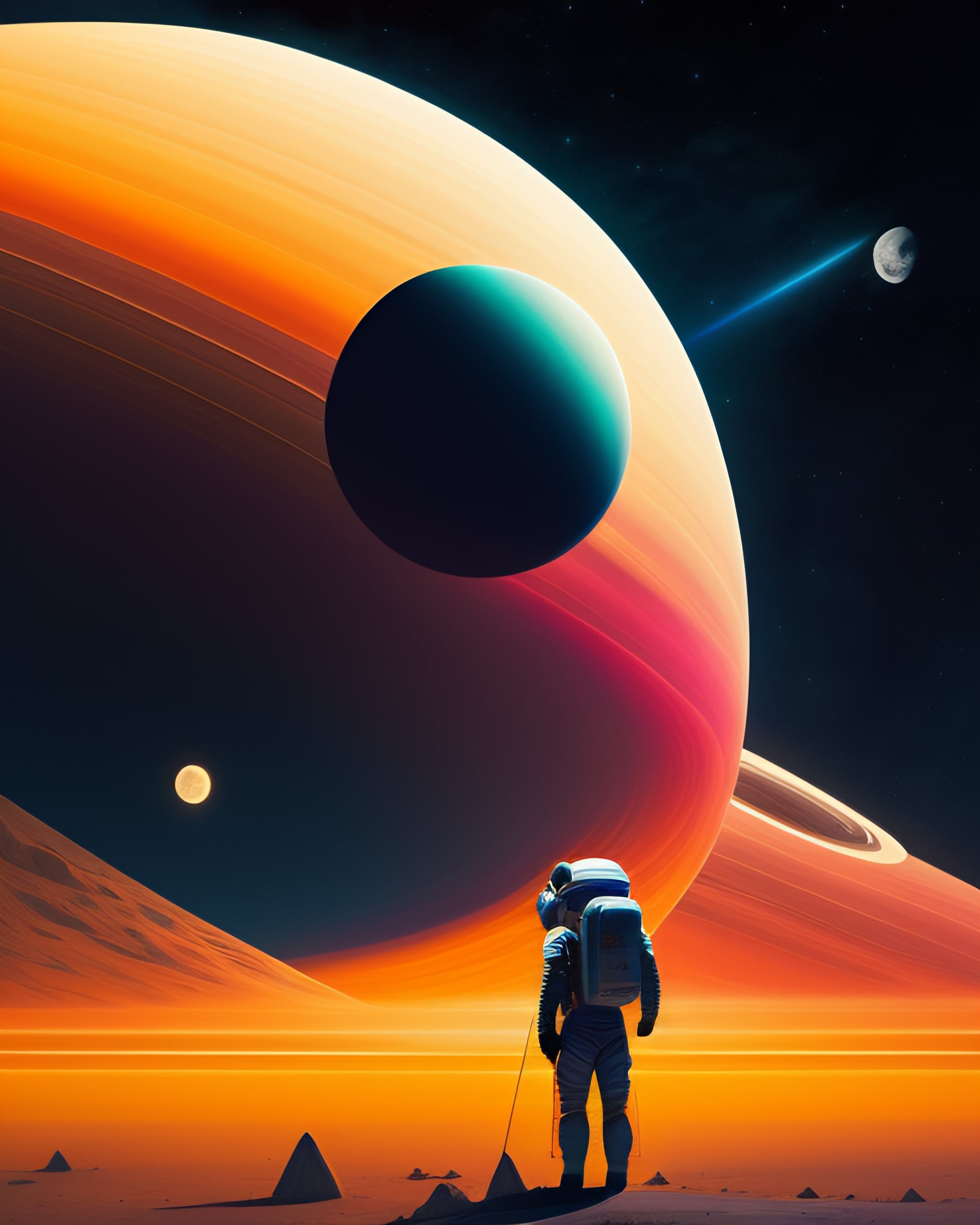 Lexica - Portrait a Lost astronaut in Jupiter, epic scene,displaying in ...