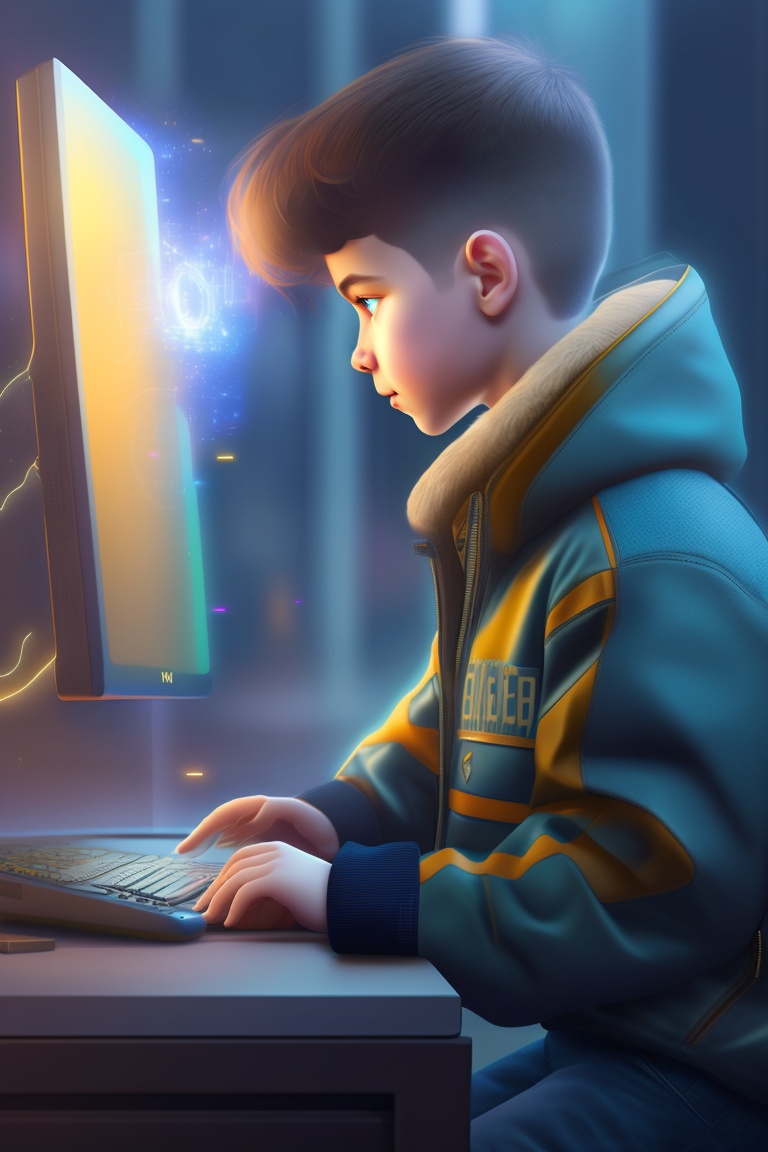 Lexica - There is a boy with a hacker-like appearance, and he is ...