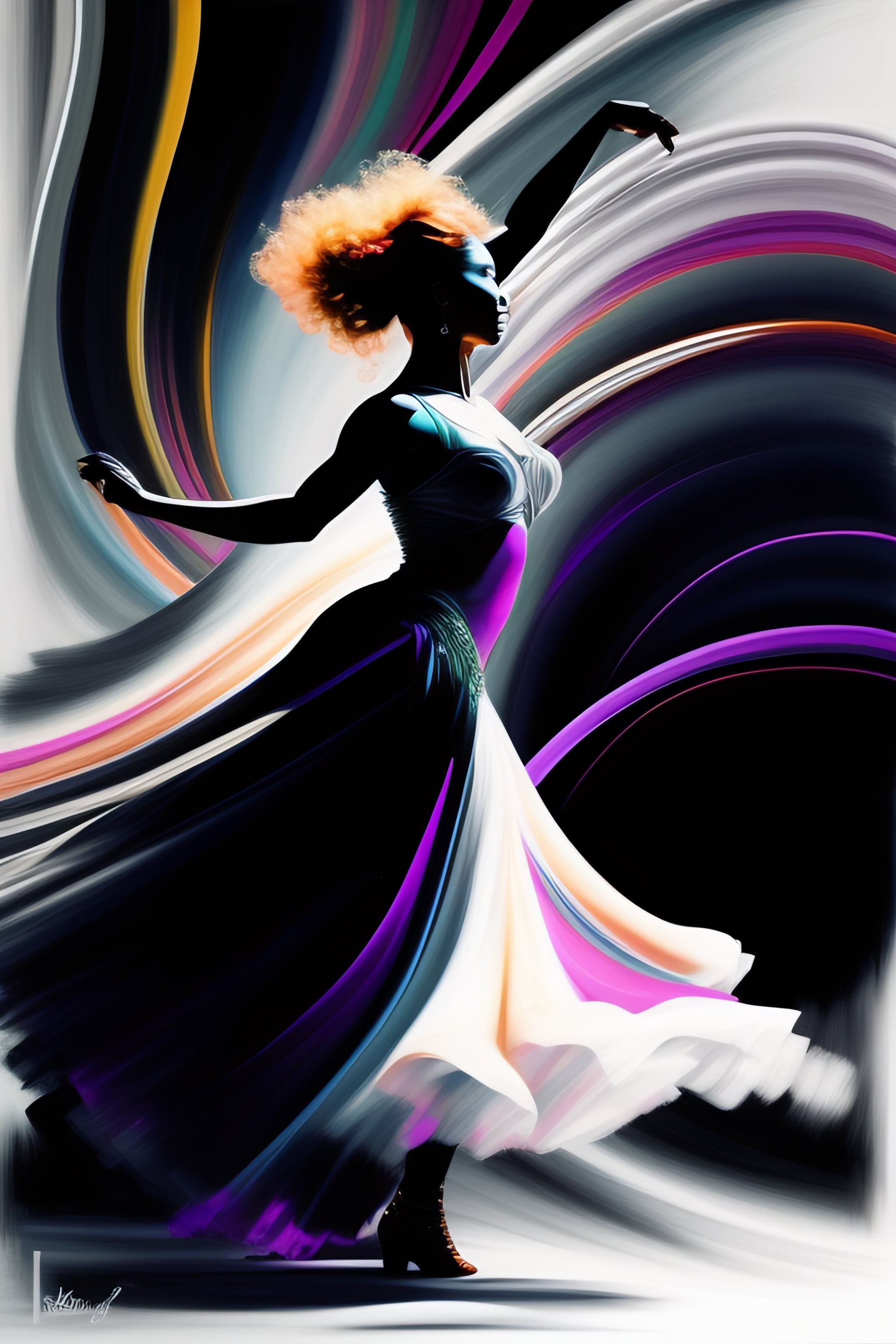 Lexica - Female latin dancer, super abstract painting, dancing in the ...