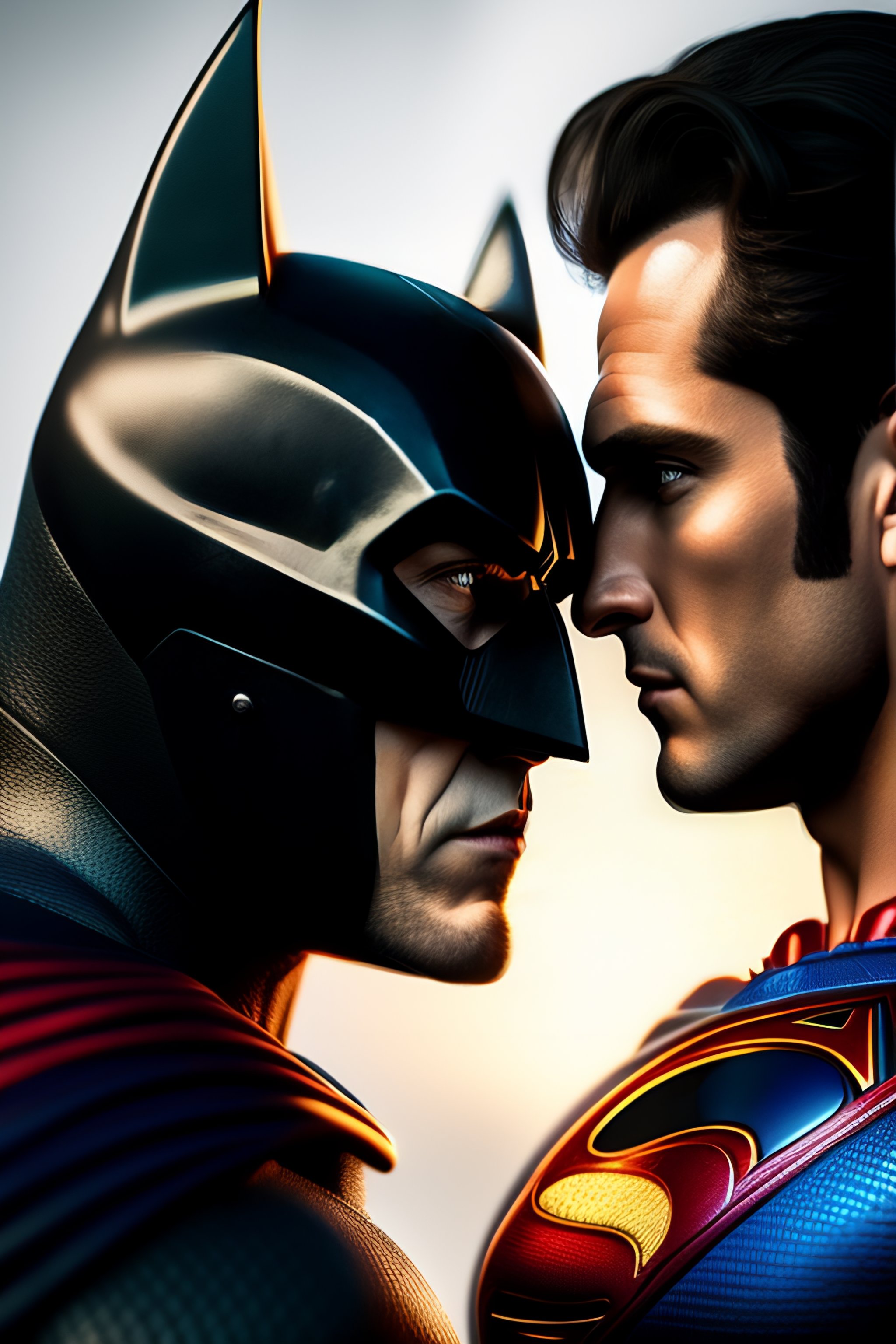 Lexica - Batman vs superman, fine detailed, watching frontal in camera ...
