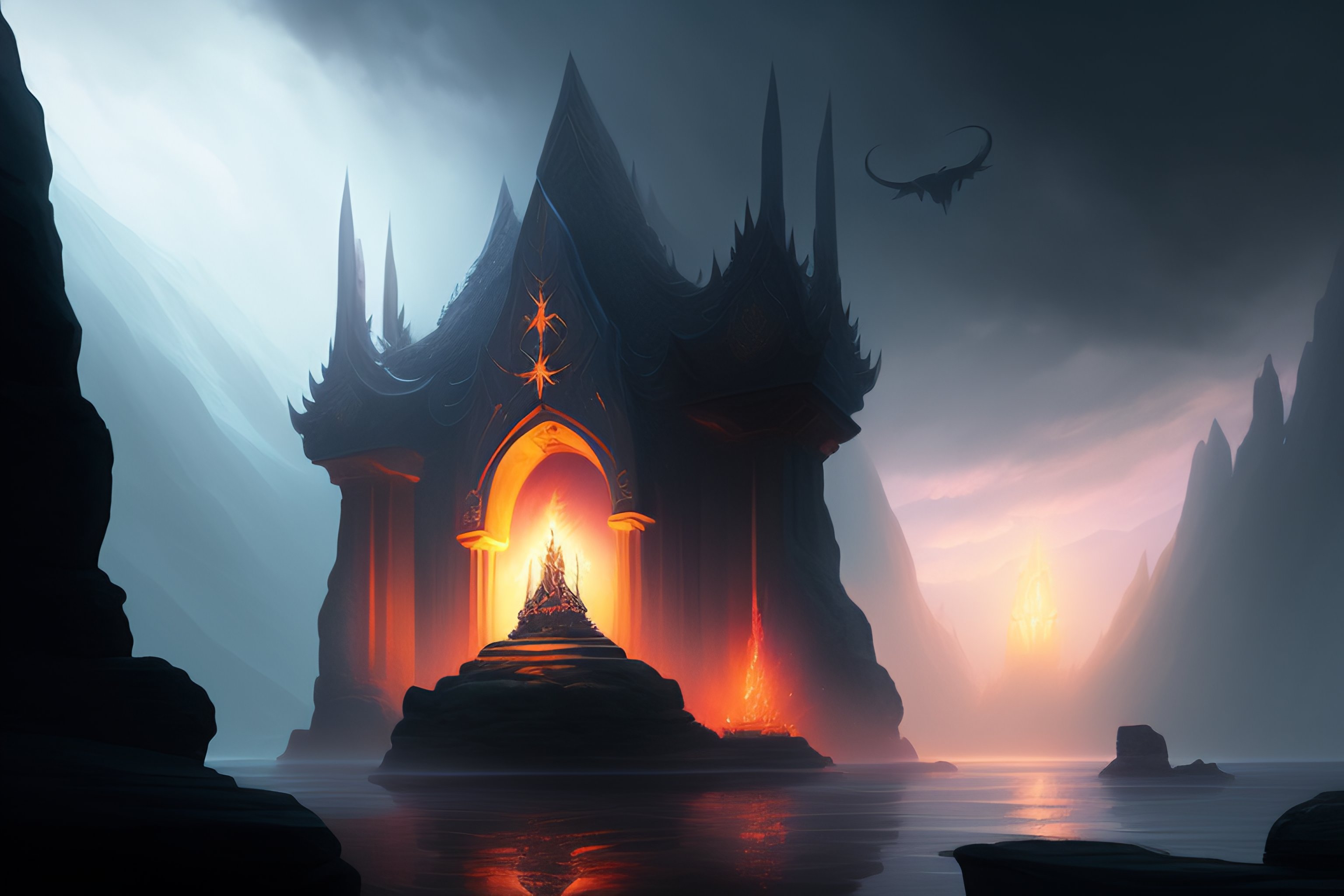 Lexica - Establishing shot of a spectacular demonic summoning ceremony ...