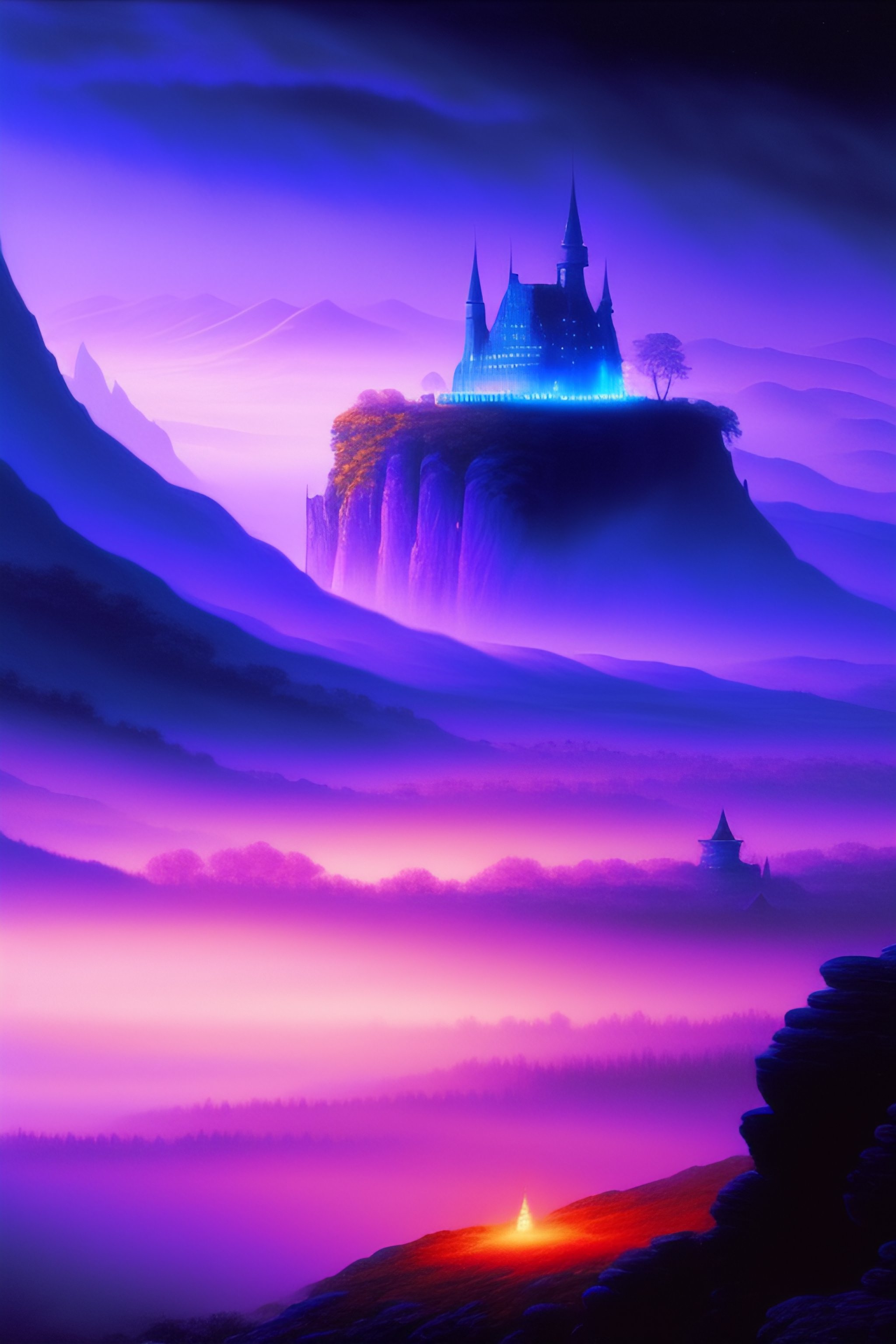 Lexica - Beautiful matte realistic painting of a of a fantasy landscape ...