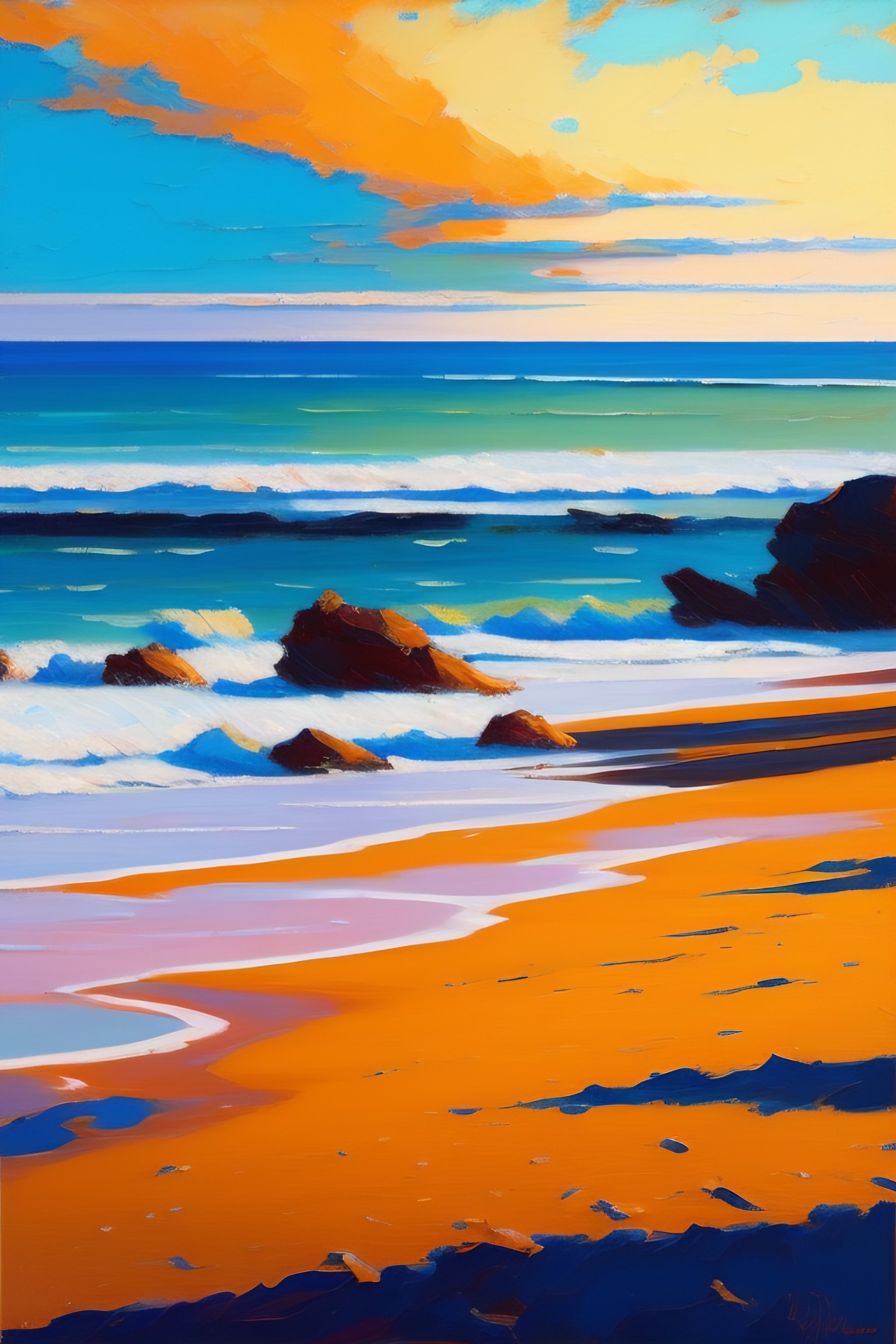 Lexica - "Minimalist Beach Scene Alone", by Erin Hanson, Donato ...