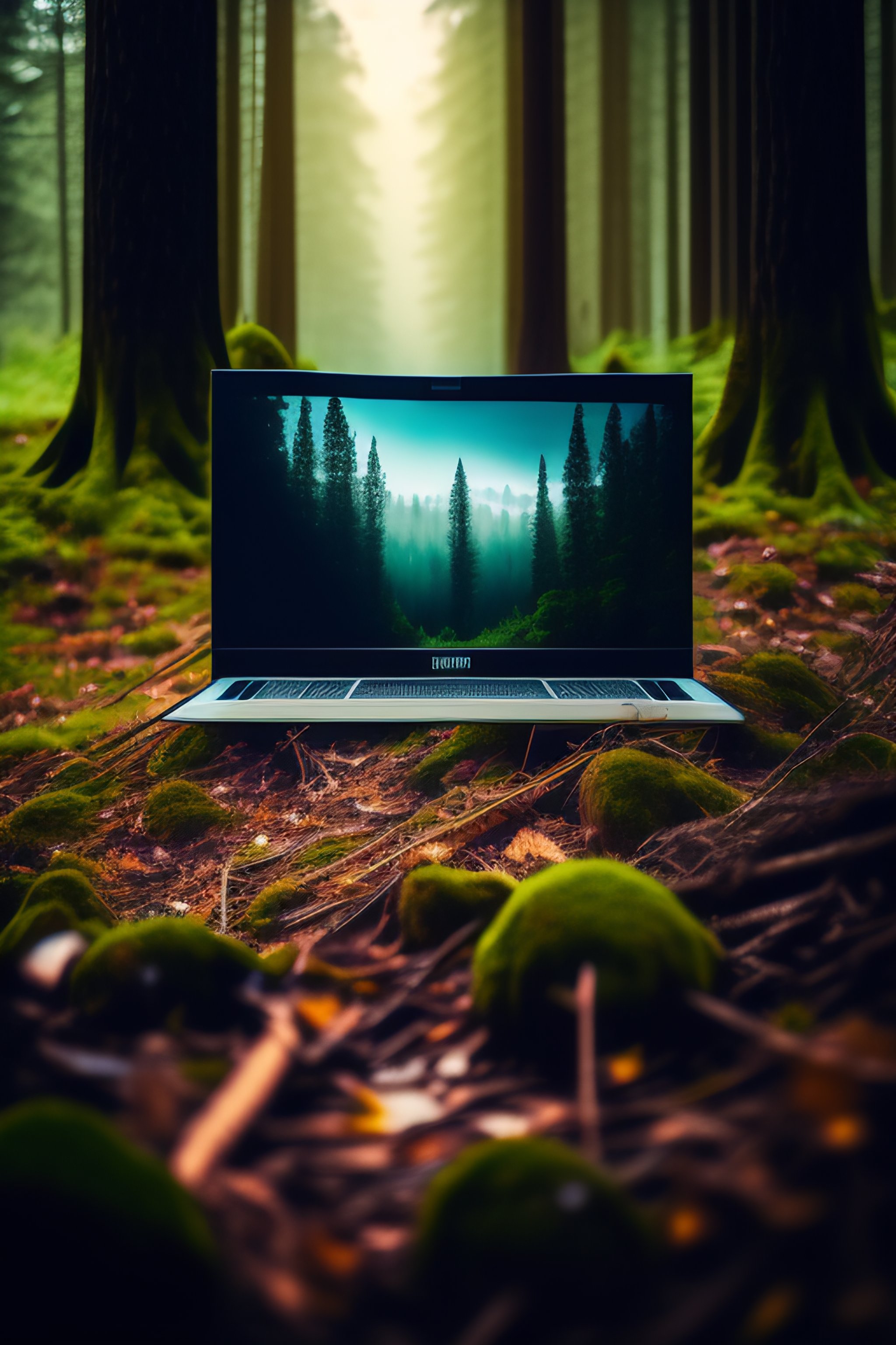 Lexica - Eerie photograph of a destroyed computer screen sitting in a ...