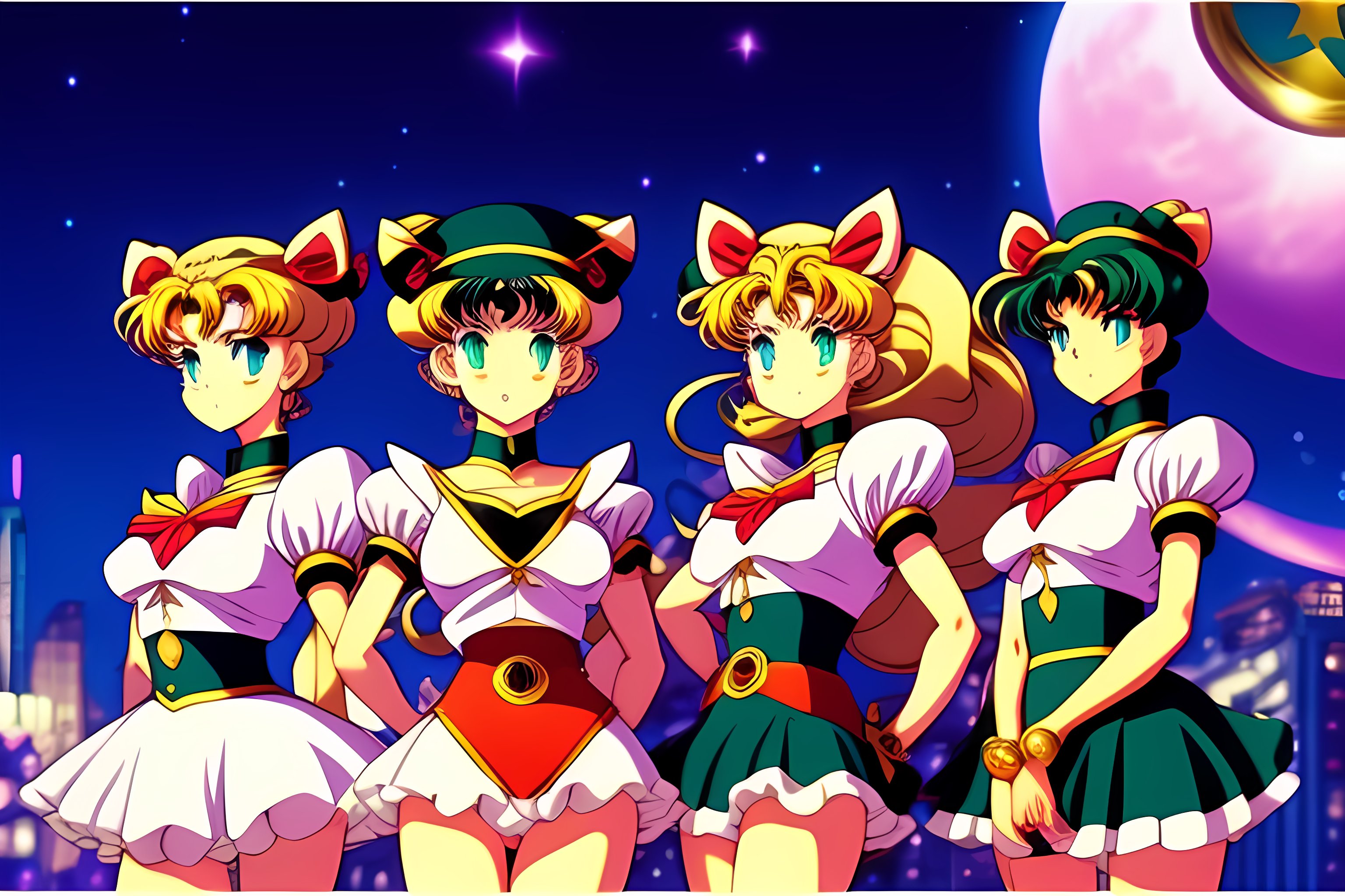 Lexica - Sailor Moon city, anime old school