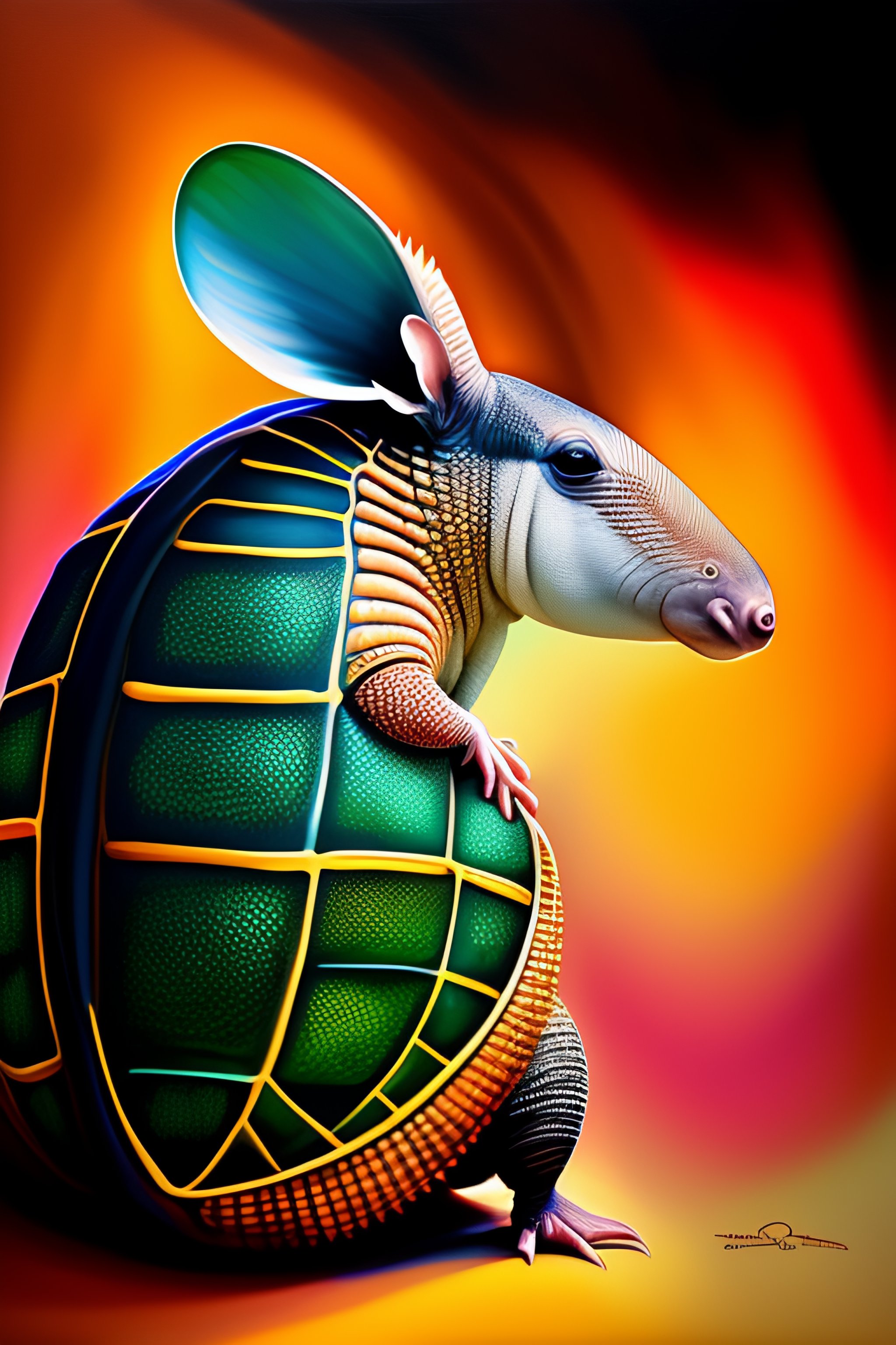 Lexica - Armadillo full color painting