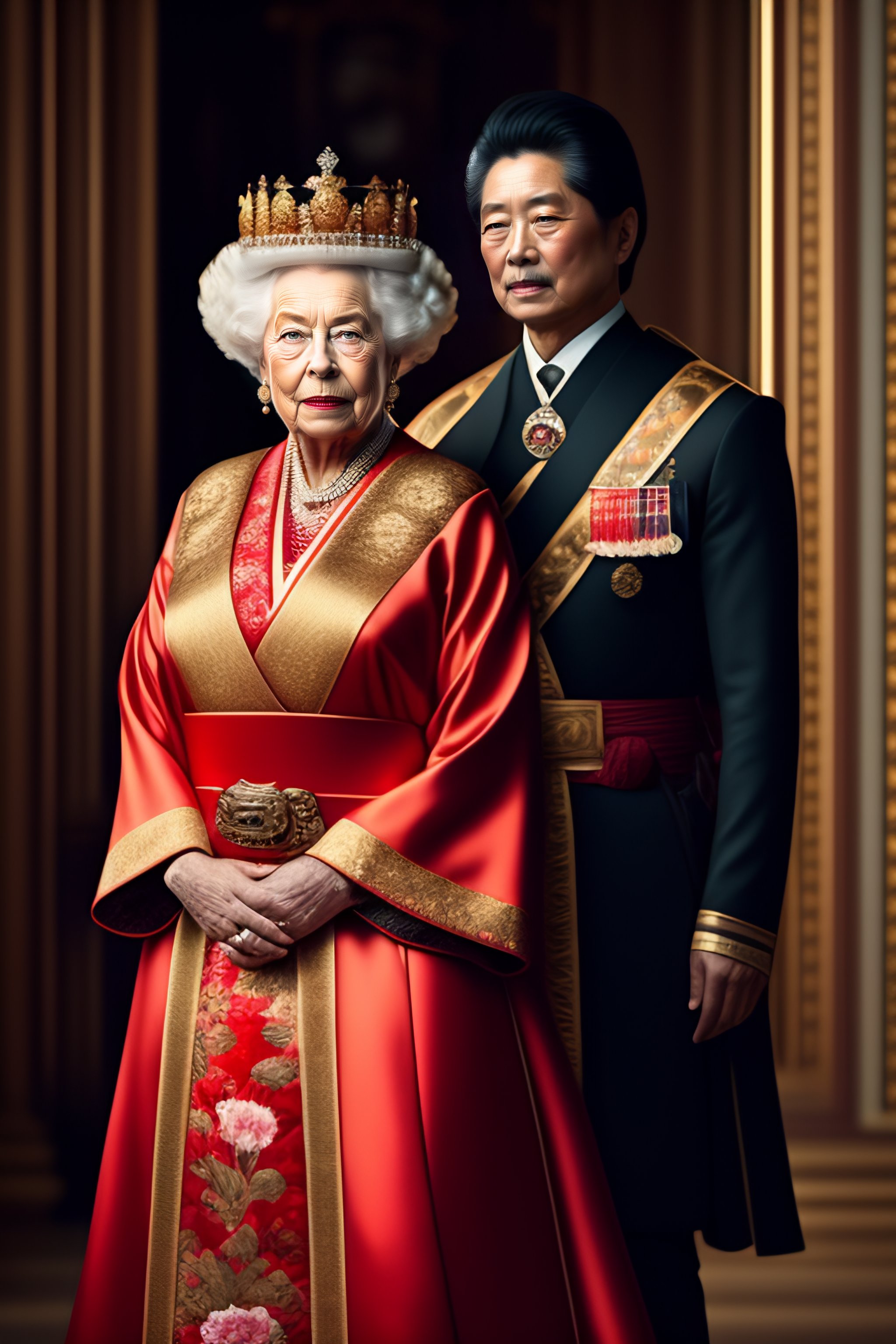 Lexica - King Charles with Queen Elizabeth of England wearing a ...