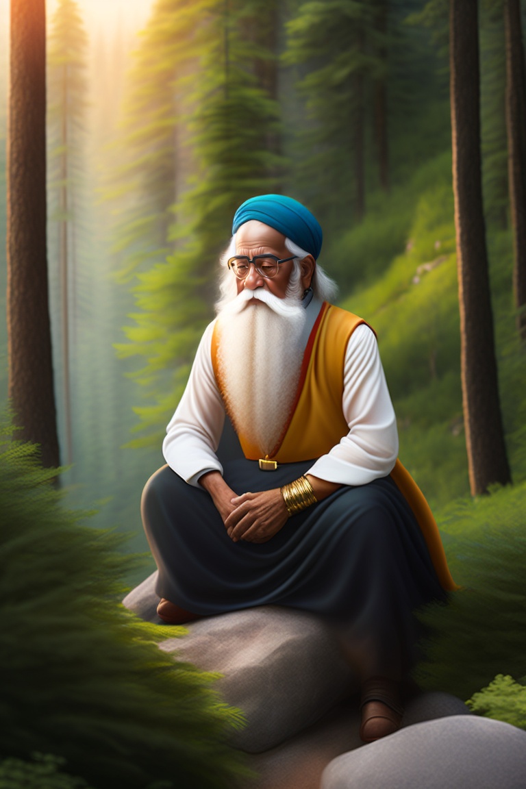 Lexica - A simple baba sitting on mountain forest, ultra smooth, hyper ...