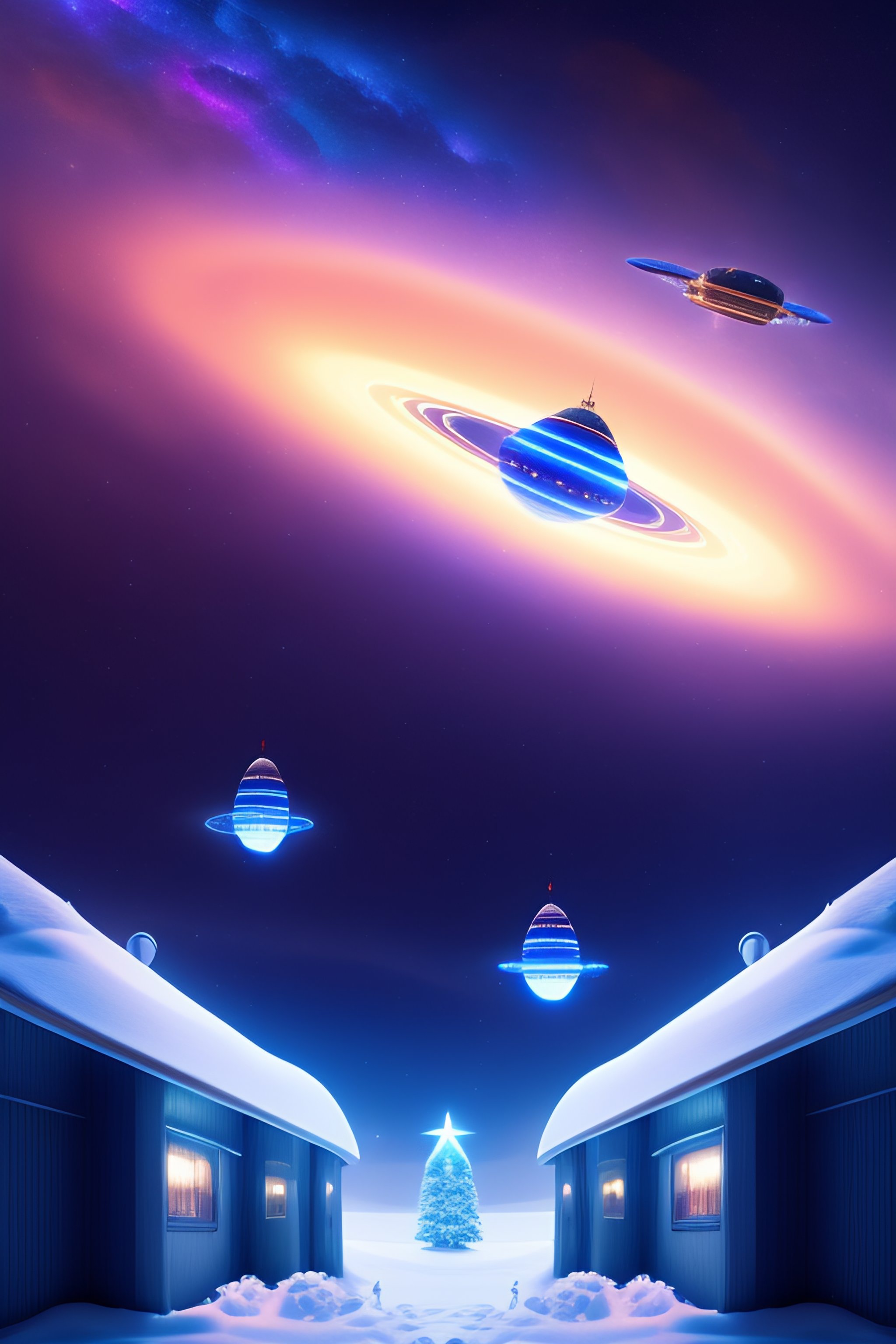 Lexica - Futuristic, sci-fic, cinematic scene. Christmas, The Three ...