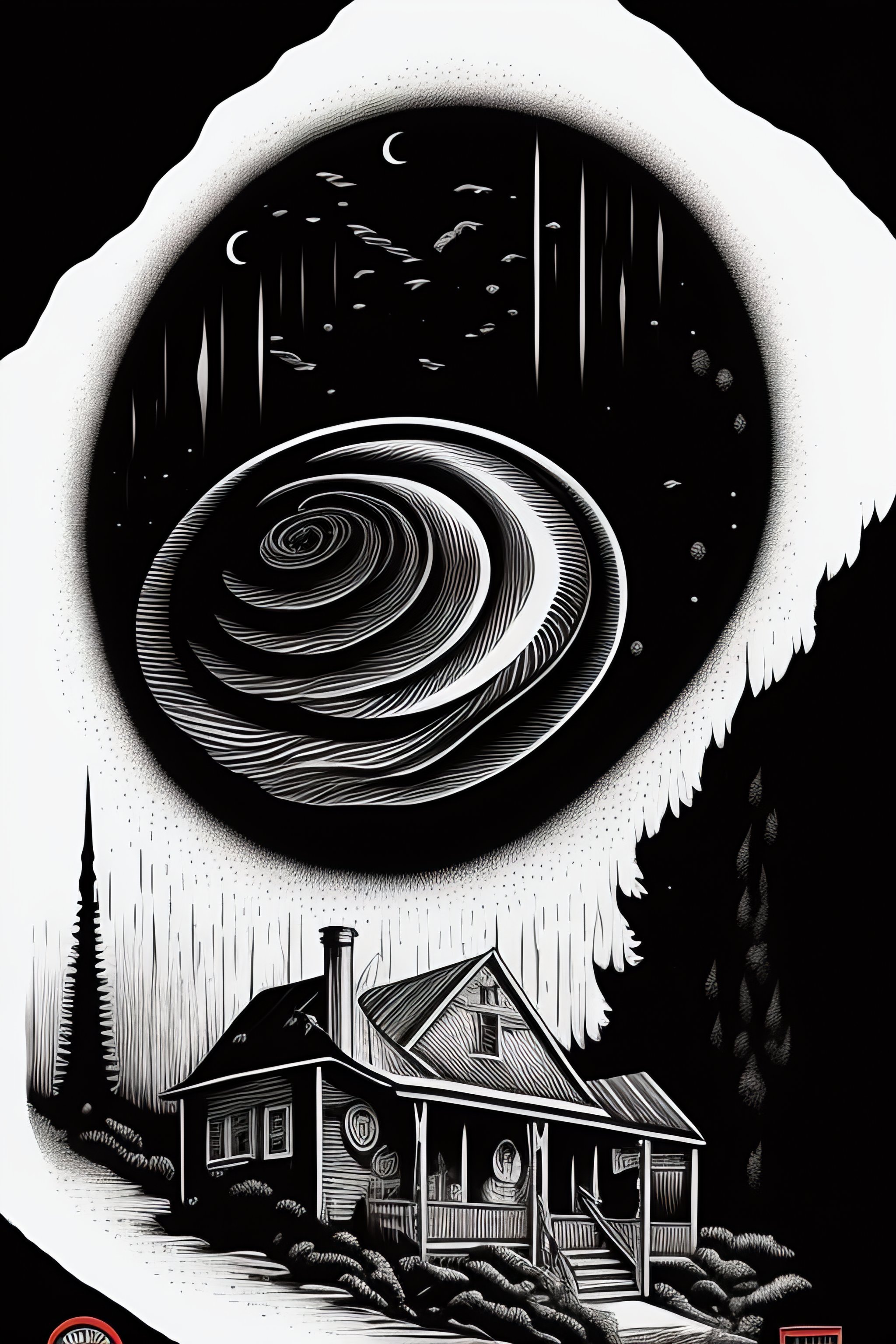 Lexica - Oyster on a 1990s horror movie poster, inking, vintage 90s ...