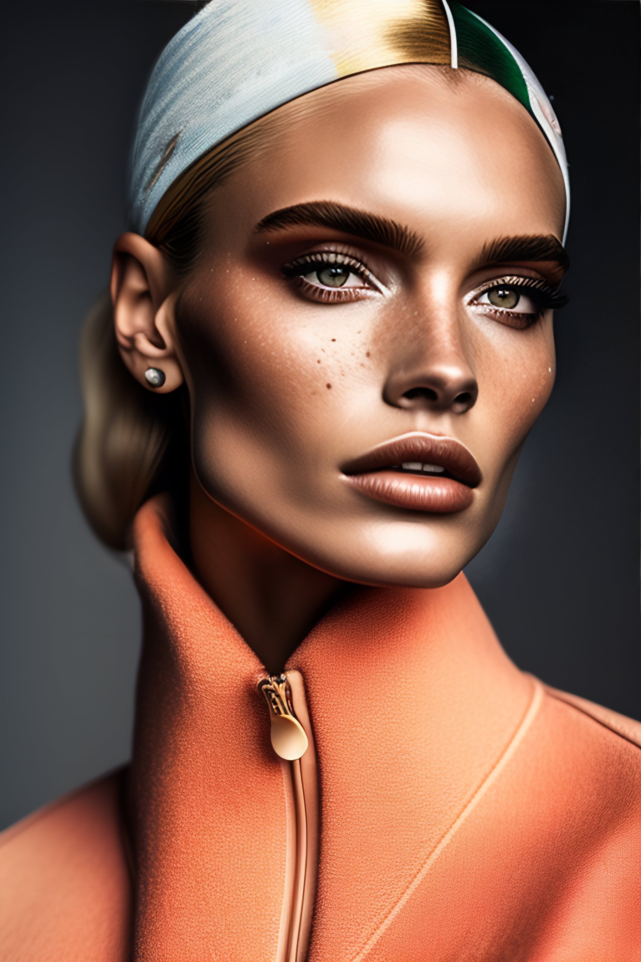 Lexica - A photo close-up of a woman with freckles, fashion editorial ...