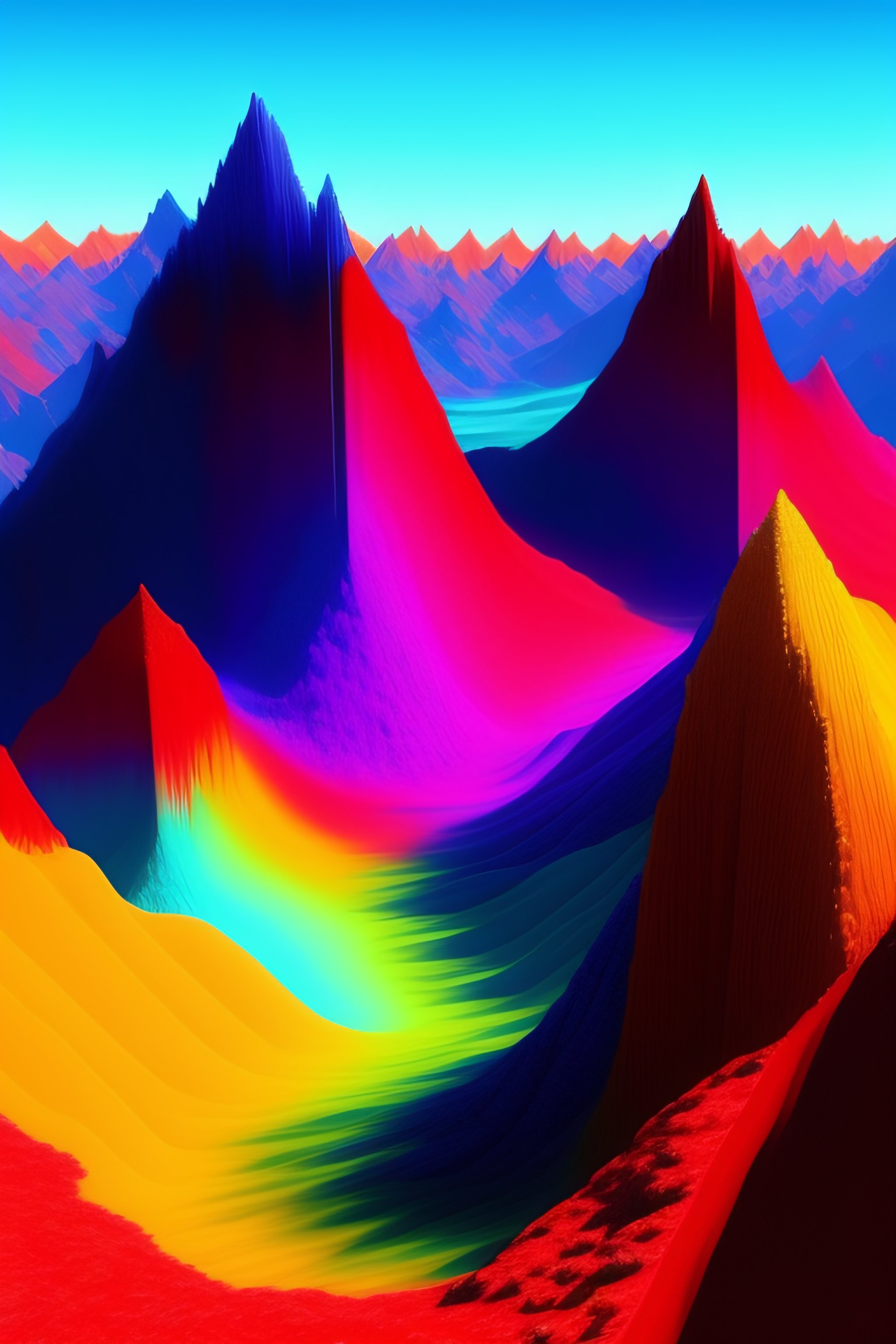 Lexica - Melted crayon mountains in the style of craig mullins ...