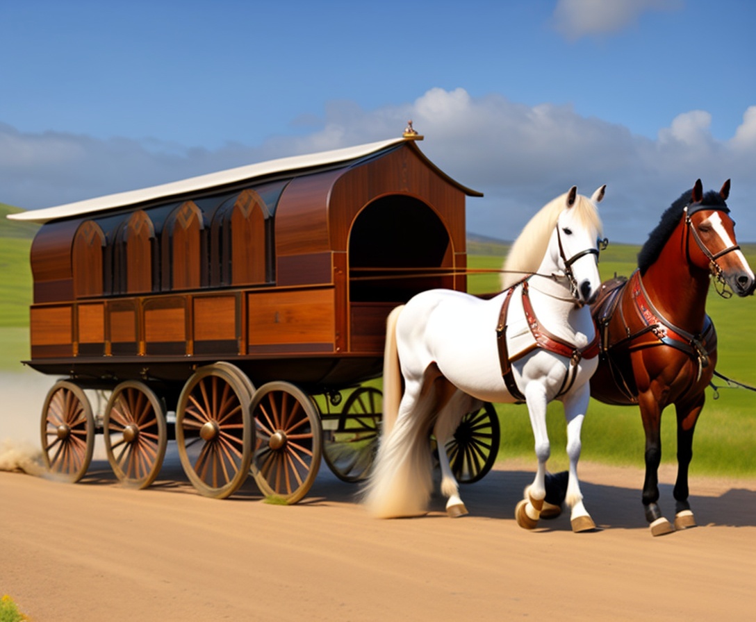 Lexica - Medieval magnificent box wagon of the traveling people made of ...